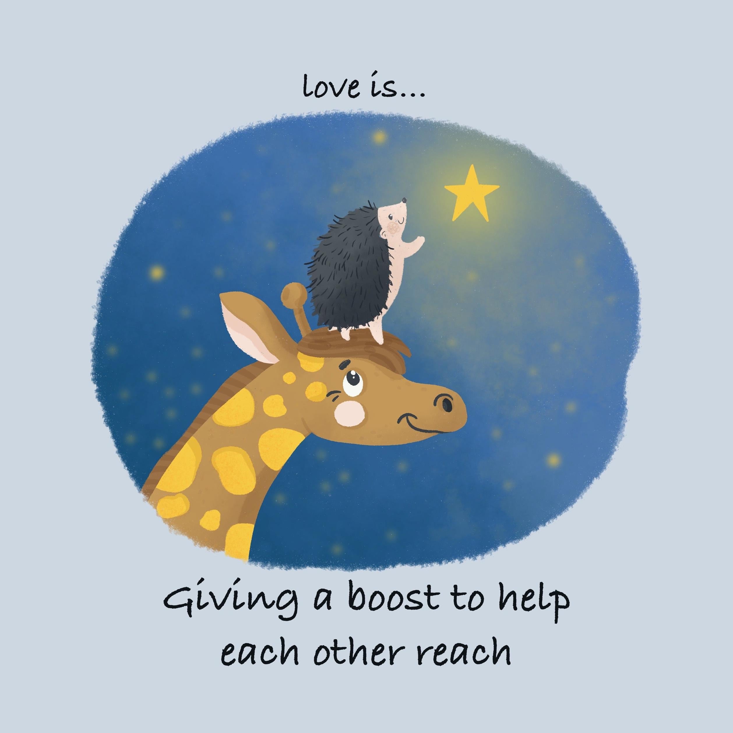 Happy Valentine's Day Cute Giraffe And A Hedgehog Confetti-exploding G ...