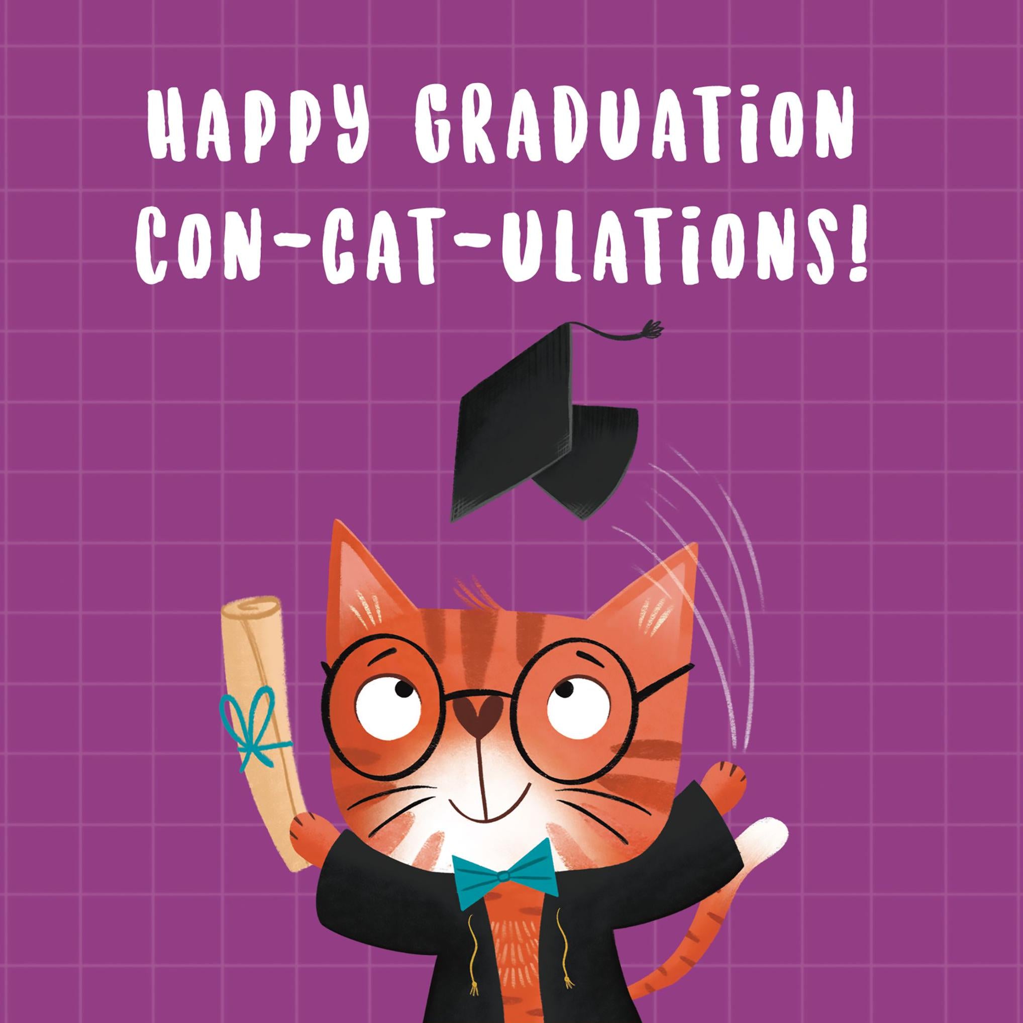 Con-cat-ulations Cat Graduation Confetti-exploding Greetings Card – Boomf