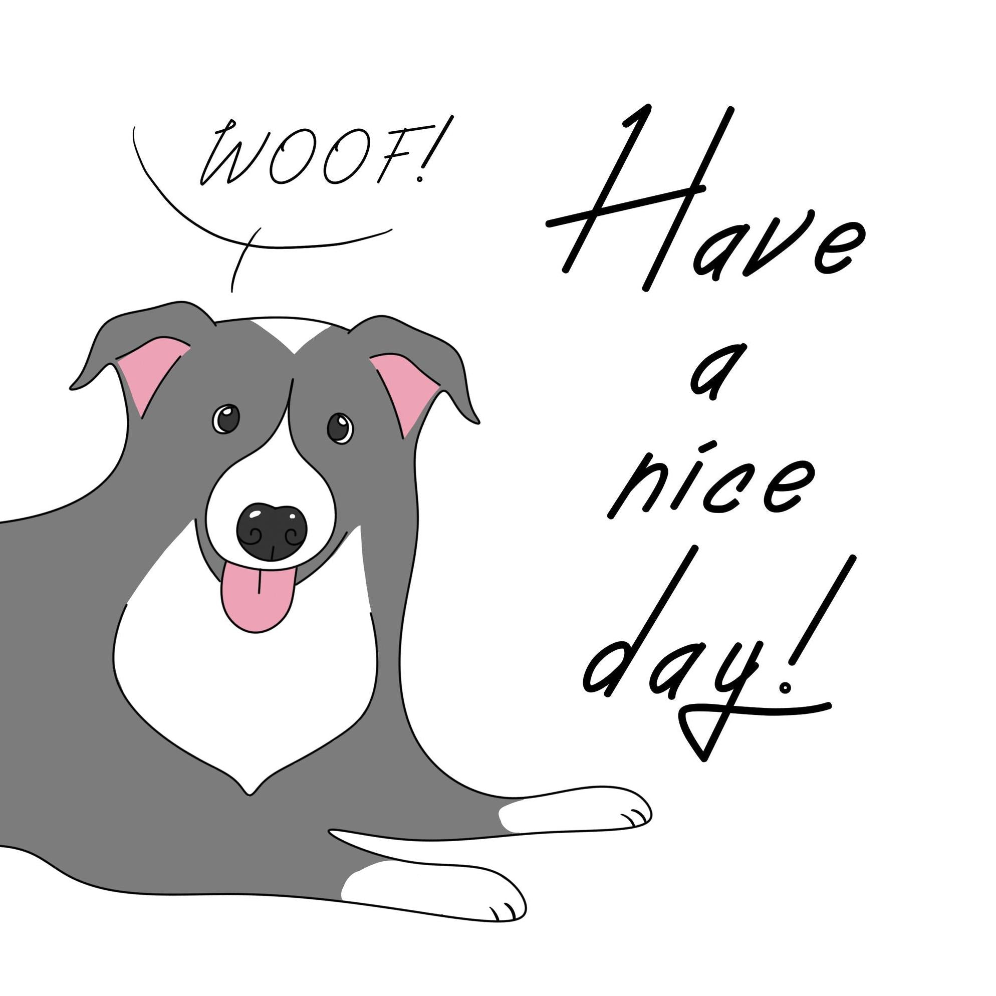 Woof! Have A Nice Day! Border Collie Confetti-exploding Greetings Card ...