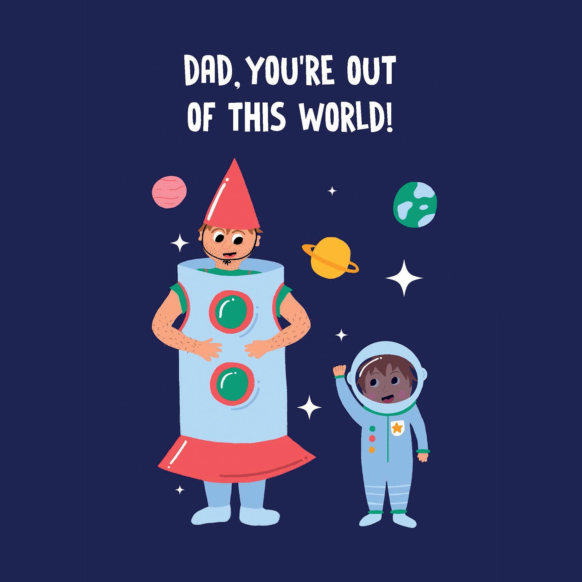 Dad You're Out Of This World Space Father's Day Confetti-exploding Gre ...