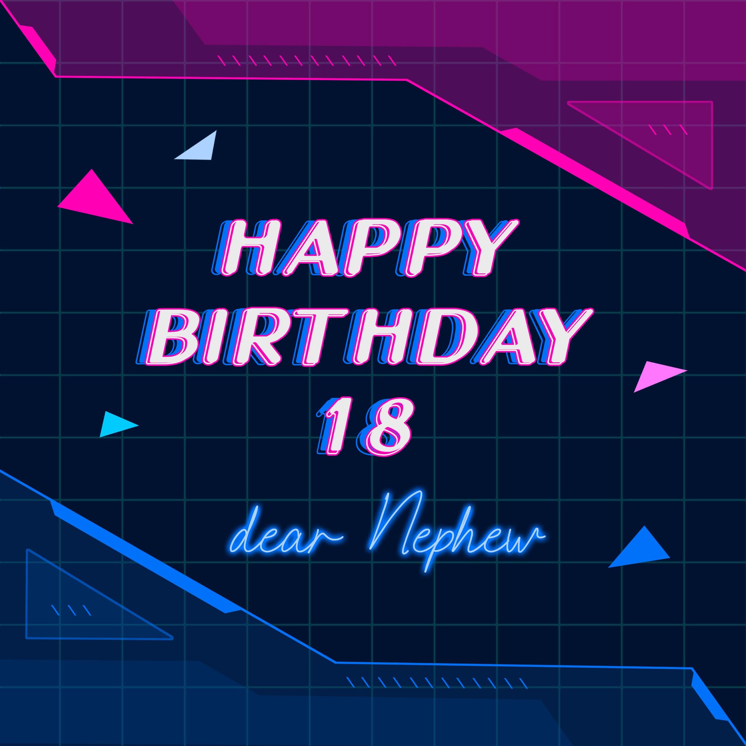 Happy 18th Birthday Nephew Cyberpunk Confetti-exploding Greetings Card ...