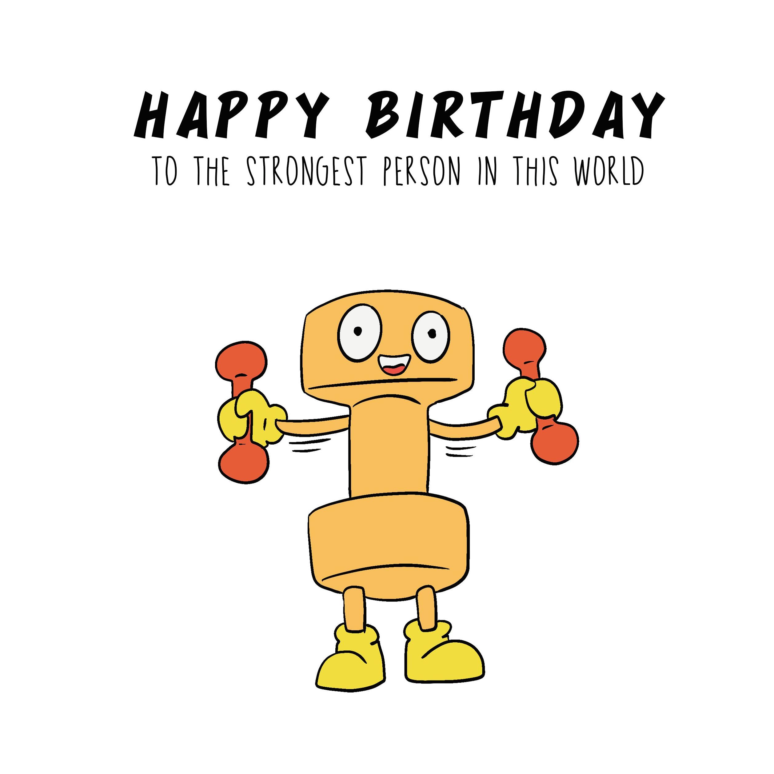 Dumbbell Wishing A Happy Birthday Confetti-exploding Greetings Card – Boomf
