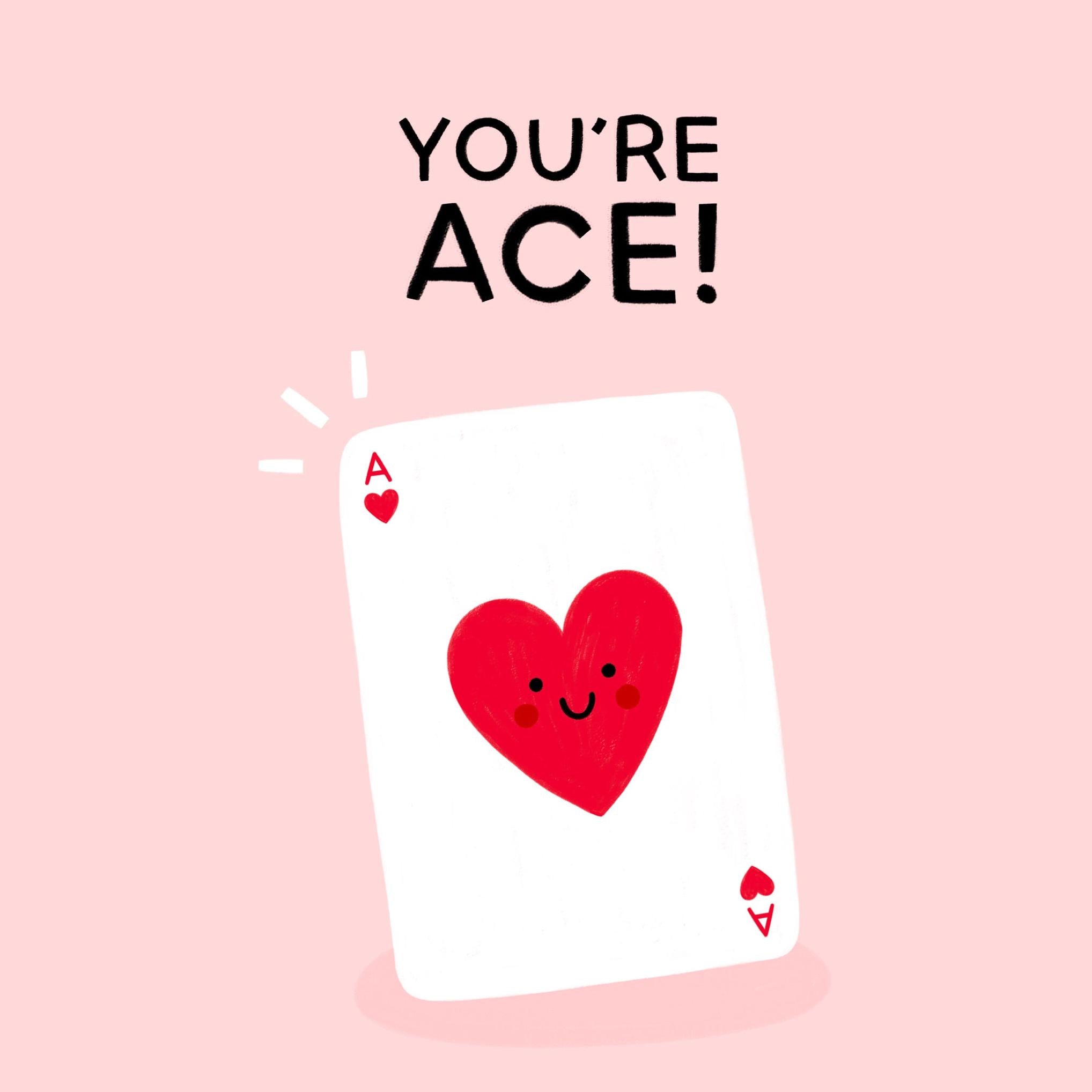 You're Ace! Cute Heart Confetti-exploding Greetings Card – Boomf
