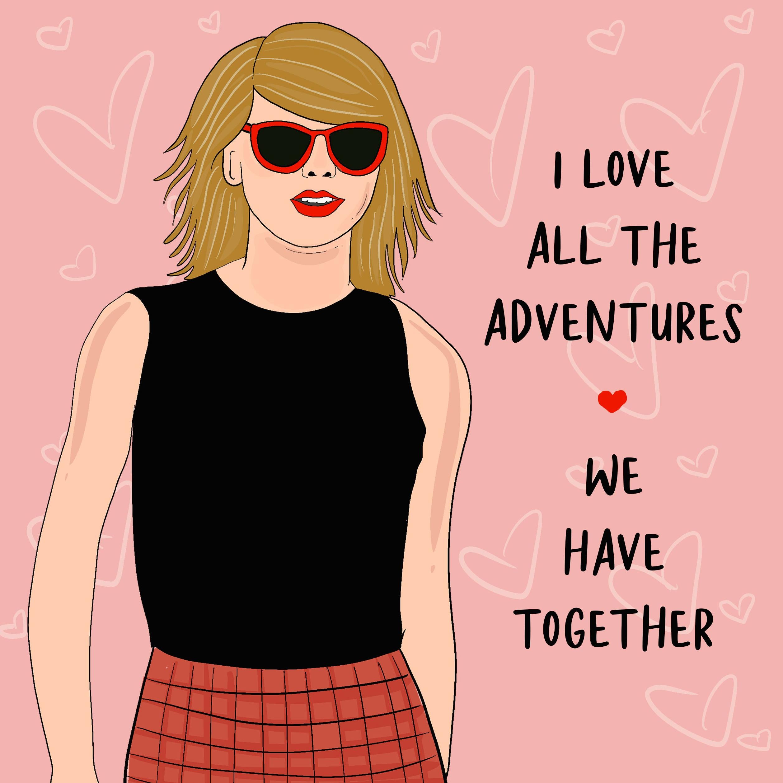 Pink Themed Taylor Swift Valentine's Confetti-exploding Greetings Card ...