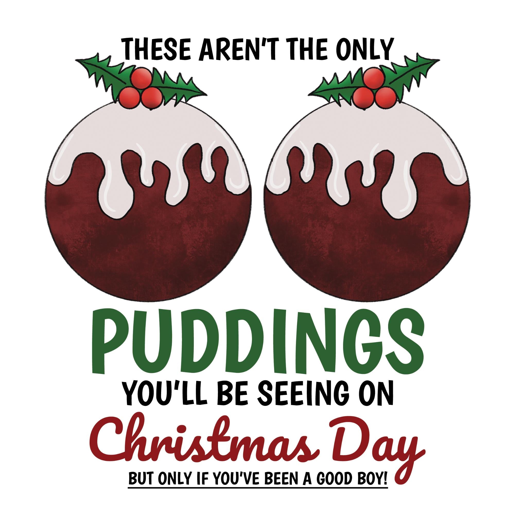 Christmas Puddings Boob Pun Confetti-exploding Greetings Card – Boomf
