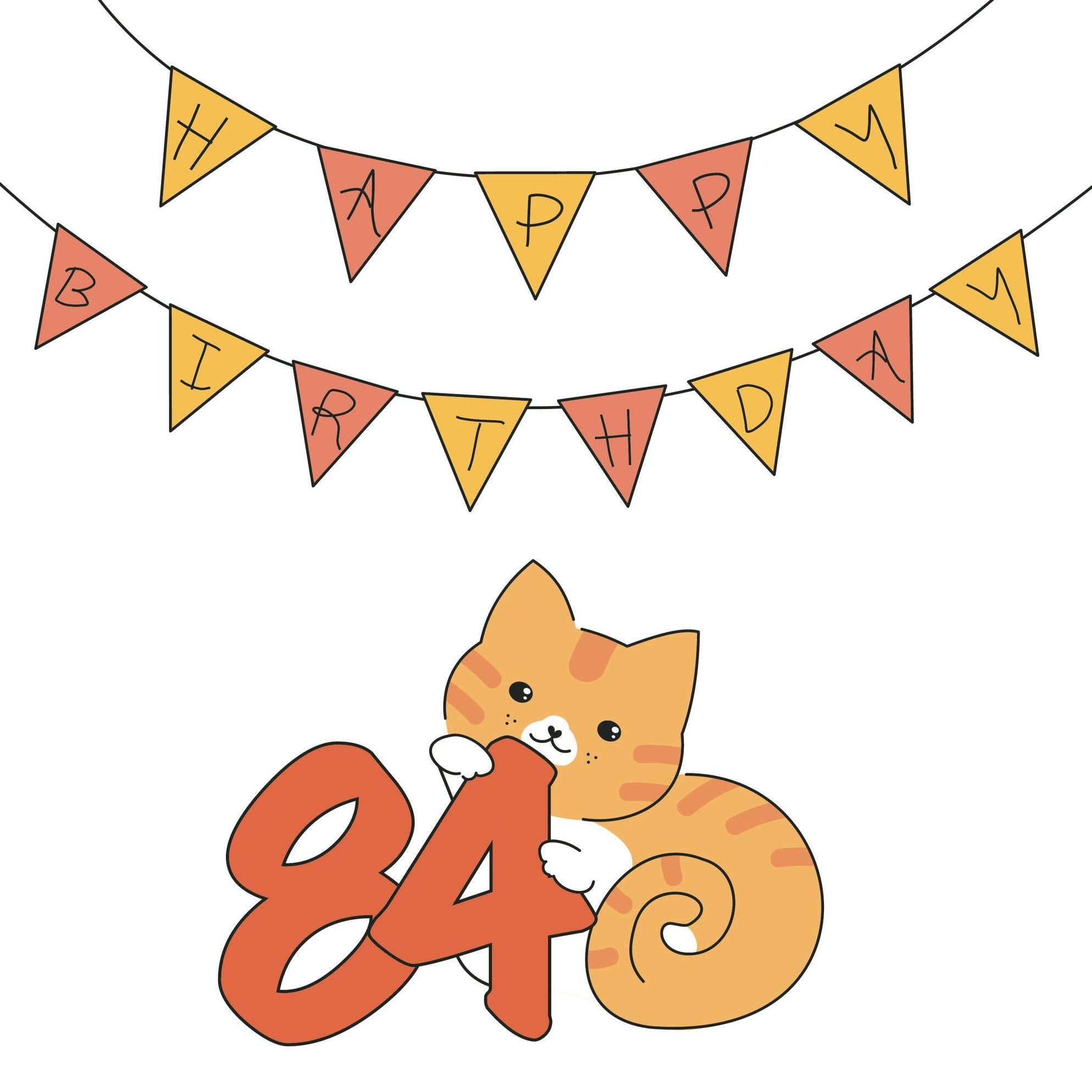 Birthday Cat 84 Confetti-exploding Greetings Card – Boomf