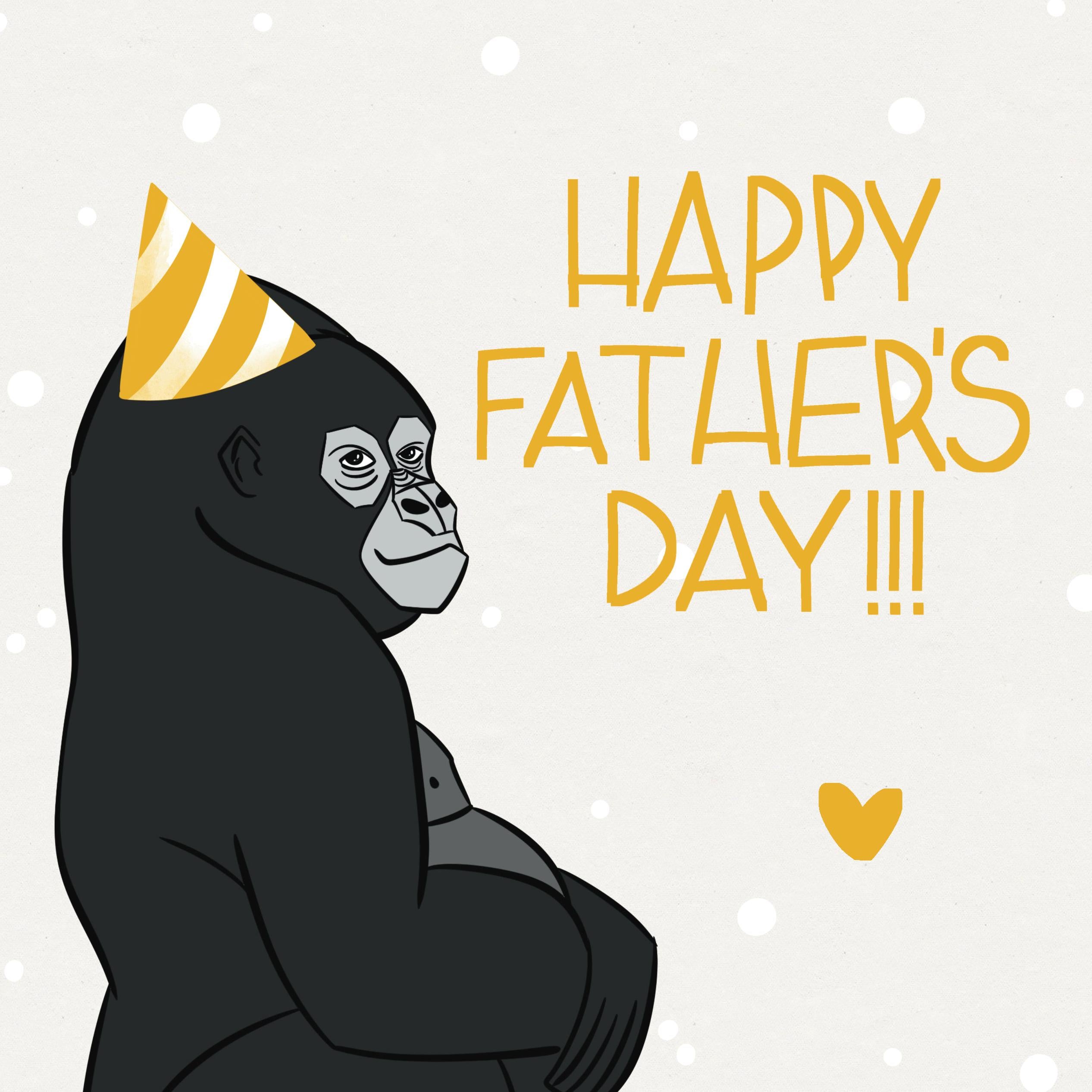 Happy Father's Day Gorilla Confetti-exploding Greetings Card – Boomf