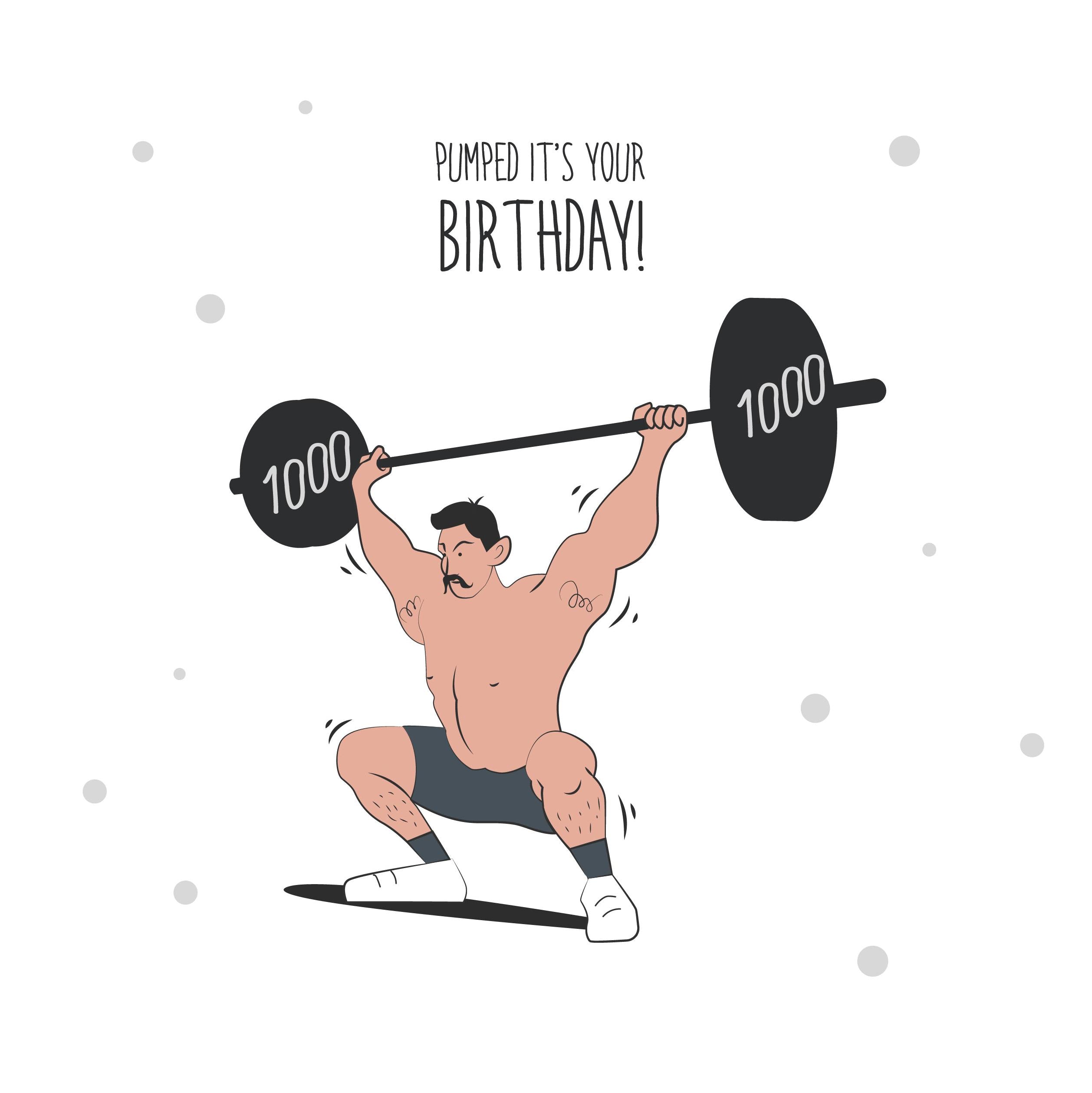 Happy Birthday Powerlifter Confetti-exploding Greetings Card – Boomf