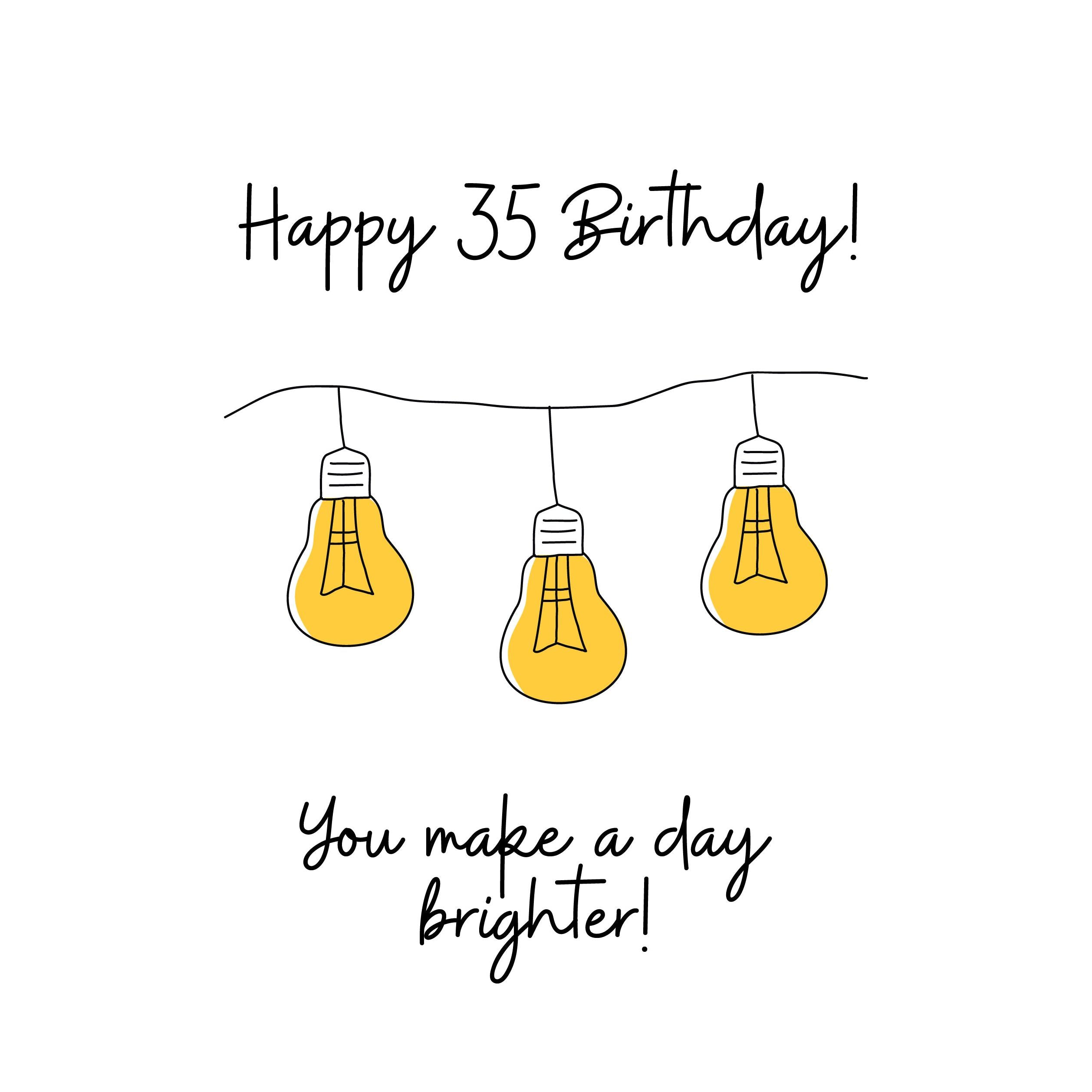 Happy 35th Birthday With Lights Confetti-exploding Greetings Card – Boomf