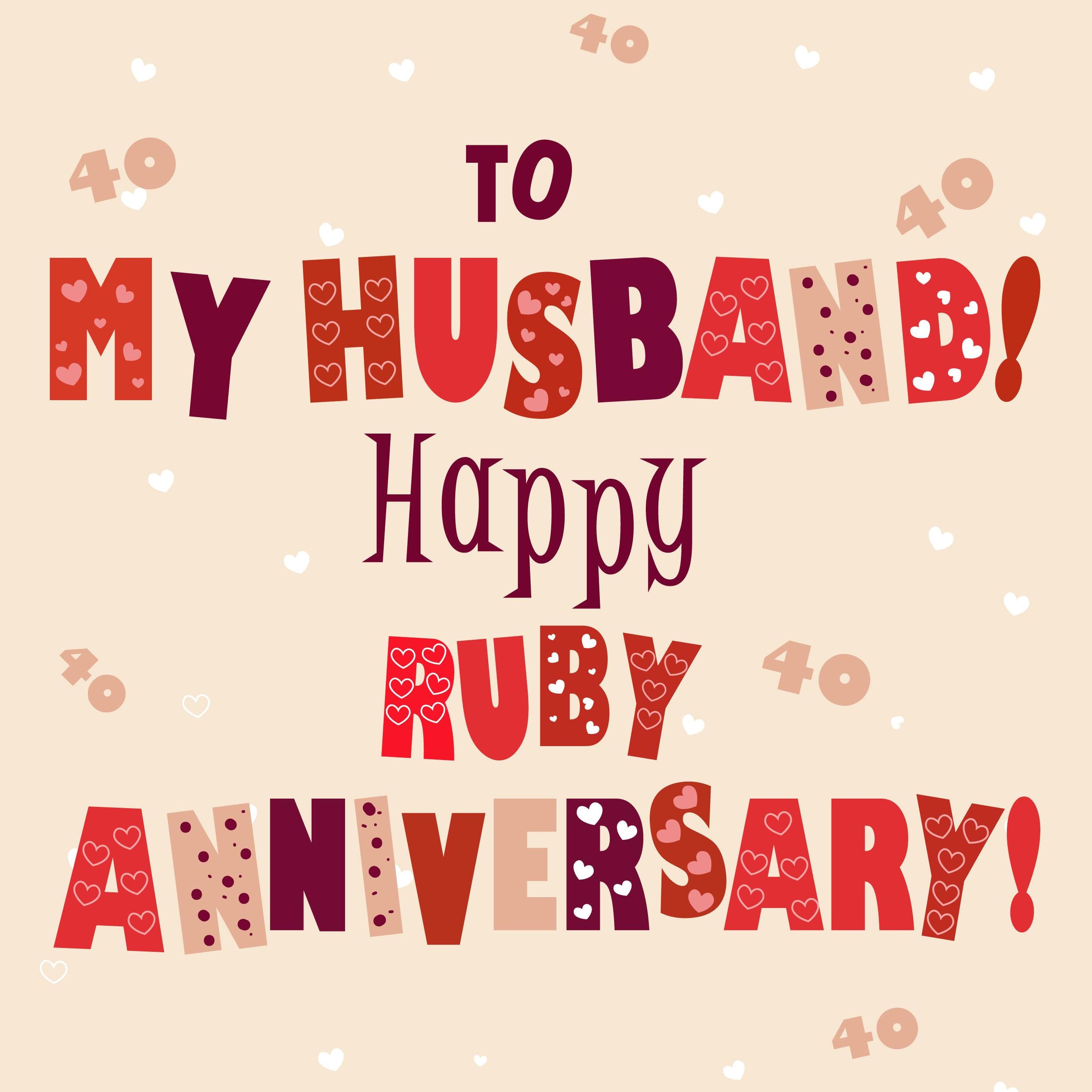 Husband Happy Ruby Anniversary Confetti-exploding Greetings Card – Boomf