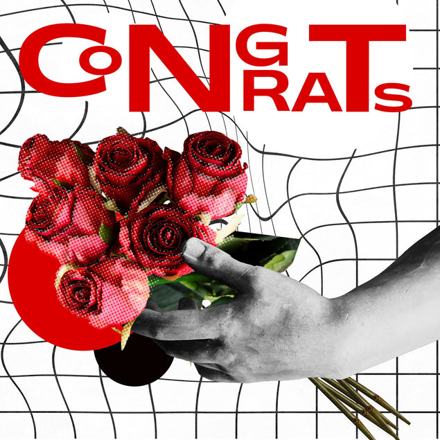 Retro Roses Bouquet Congrats Confetti-exploding Greetings Card – Boomf