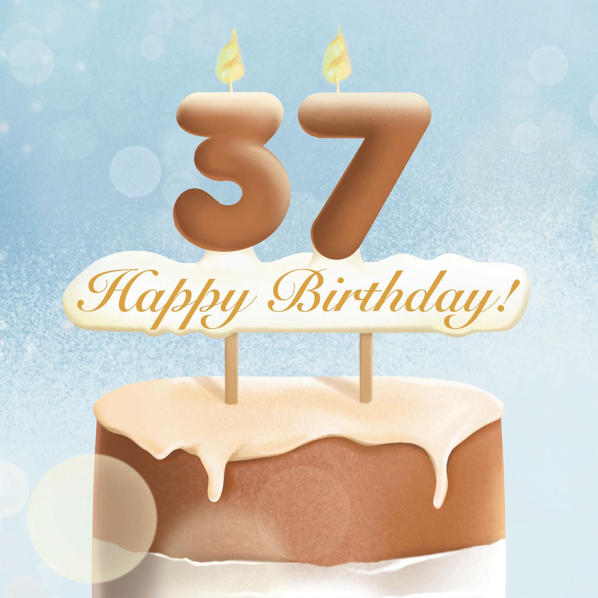 37th Happy Birthday Cake Confetti-exploding Greetings Card – Boomf