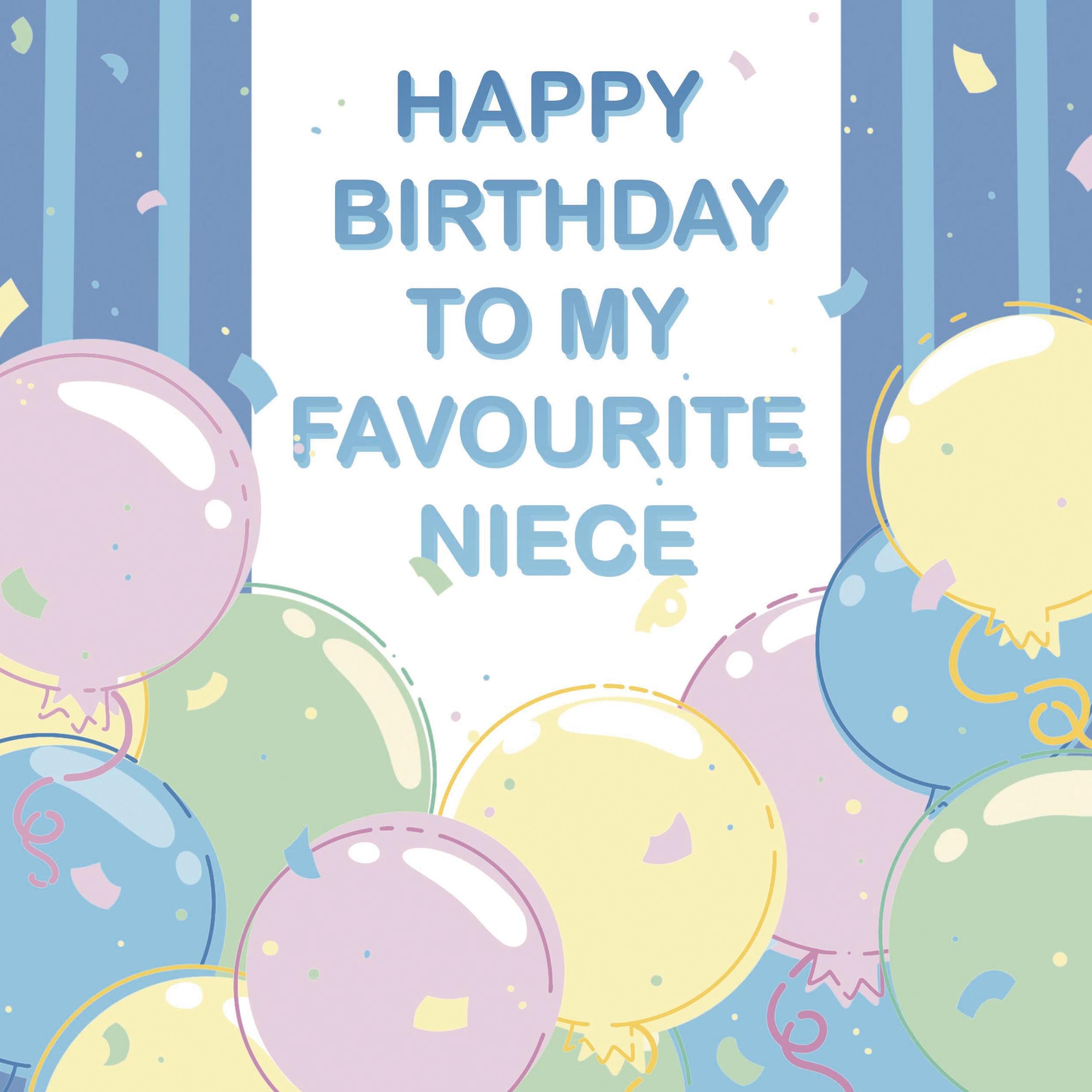 Cute Baloons Happy Birthday Niece Confetti-exploding Greetings Card – Boomf