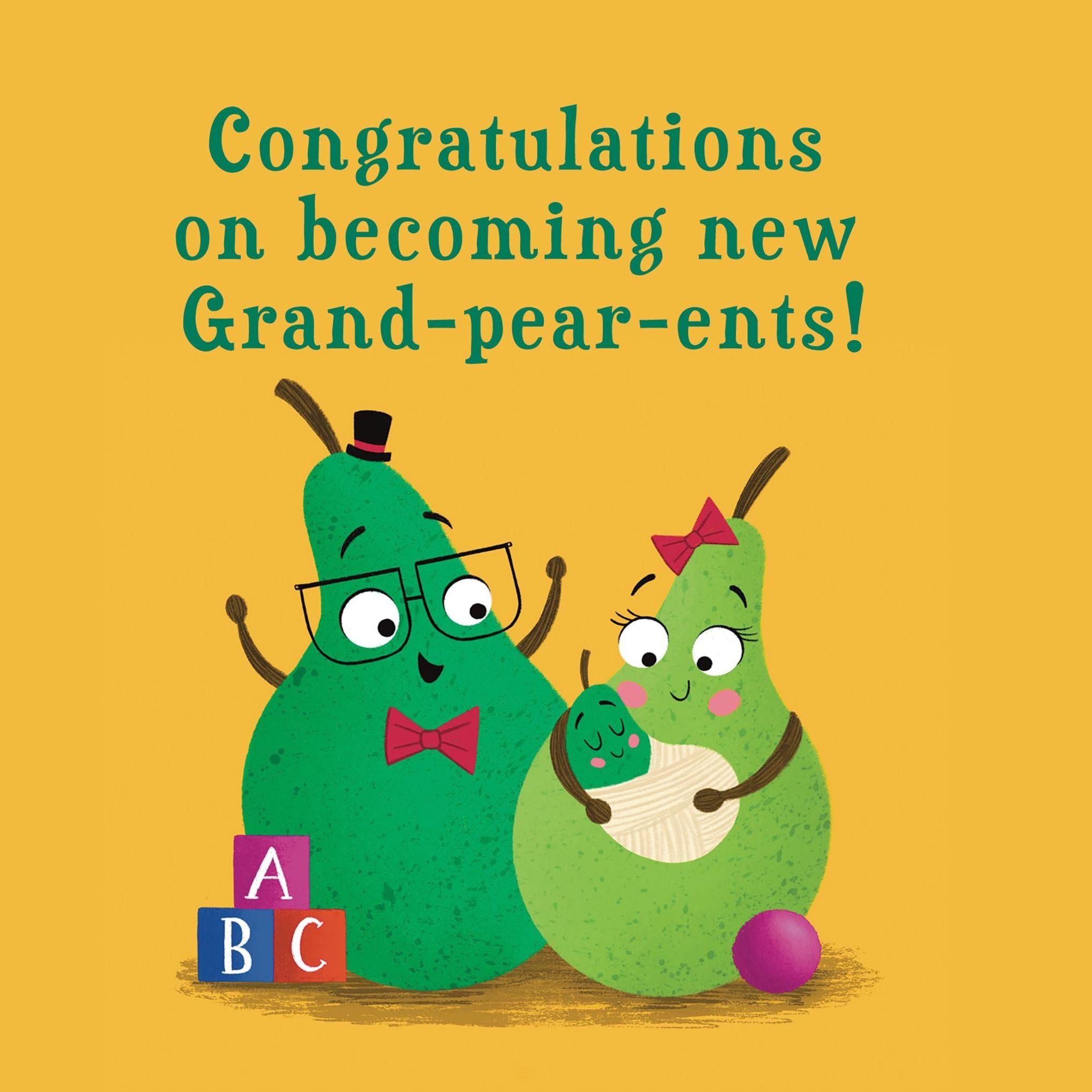 New Grand-Pear-Ents Funny Pears Congratulations Confetti-exploding Gre ...