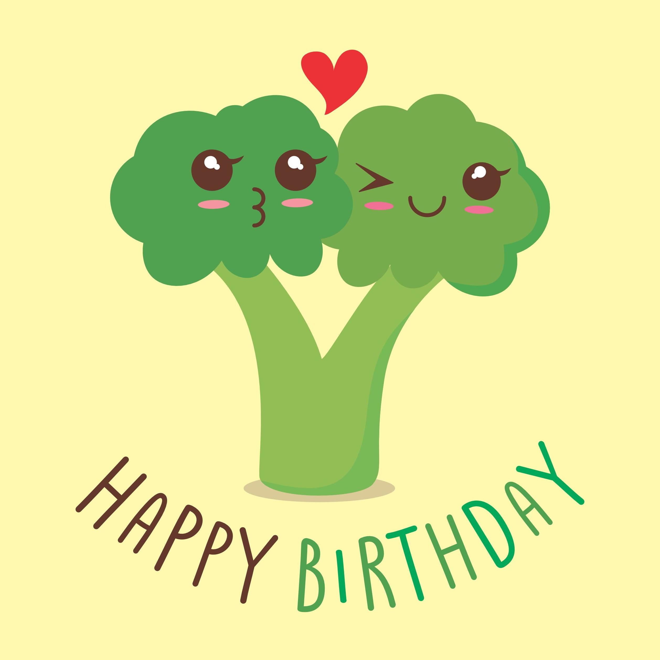 Happy Birthday Broccoli Kiss Confetti-exploding Greetings Card – Boomf