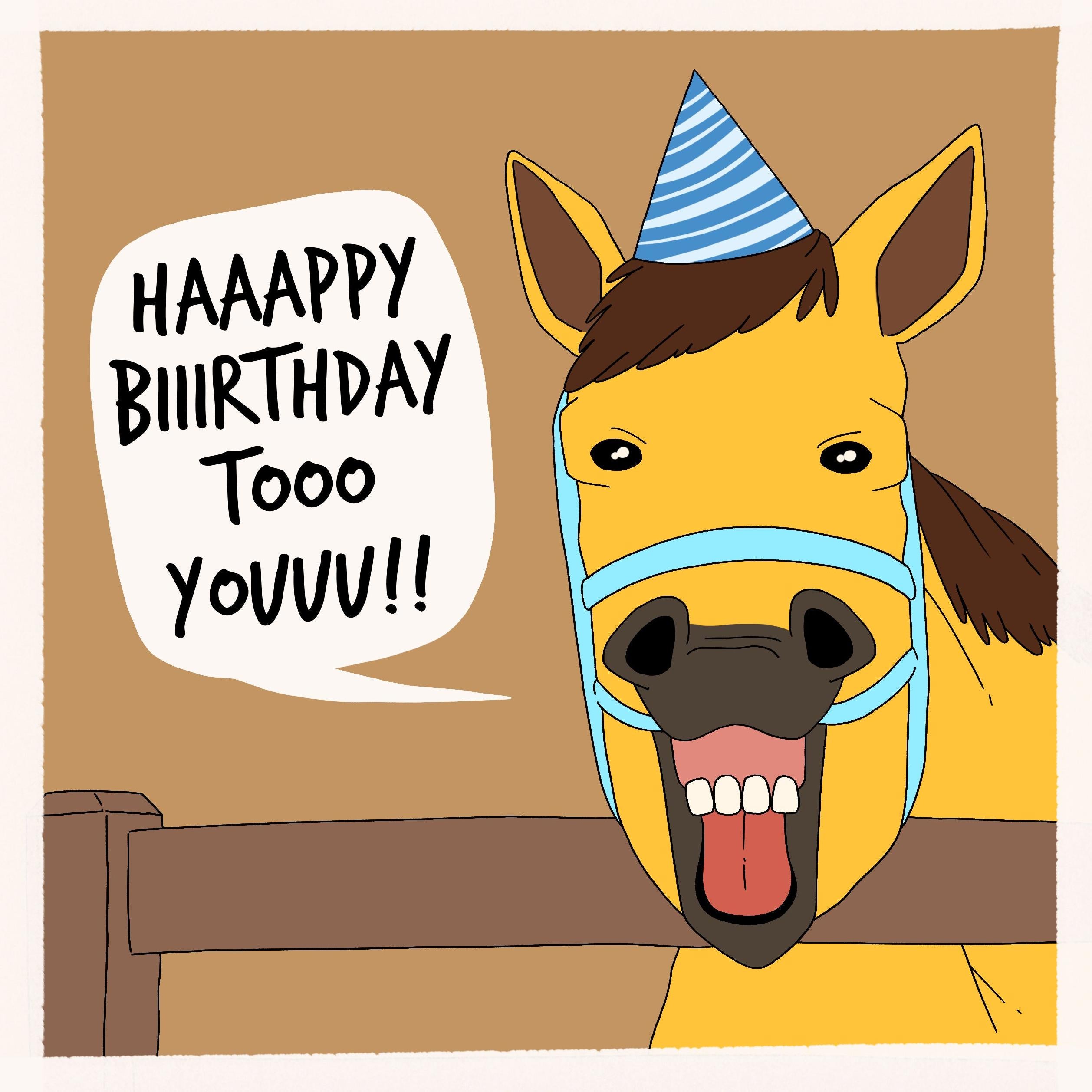 Horse Happy Birthday To Youuu Confetti-exploding Greetings Card – Boomf