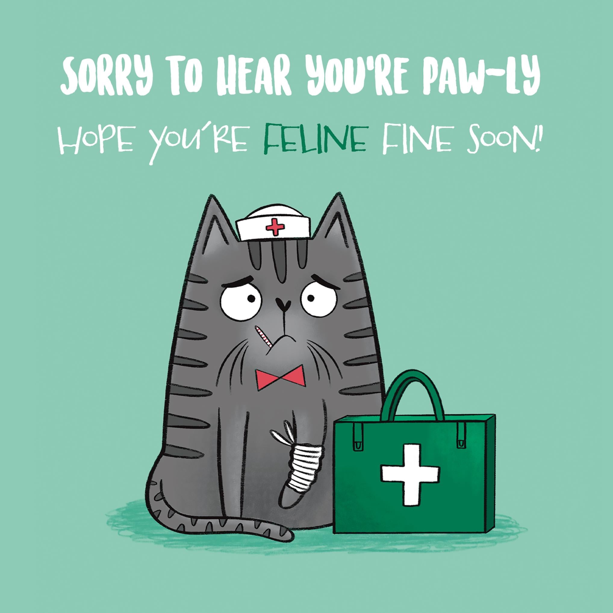 Paw-ly Cat Get Well Soon Confetti-exploding Greetings Card – Boomf