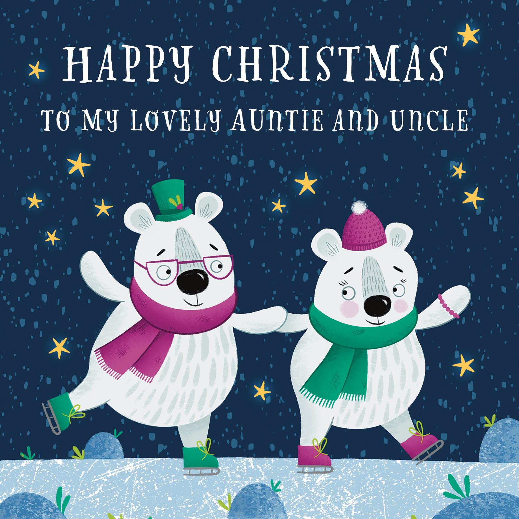 Auntie And Uncle Cute Polar Bears Christmas Confetti-exploding Greetin ...