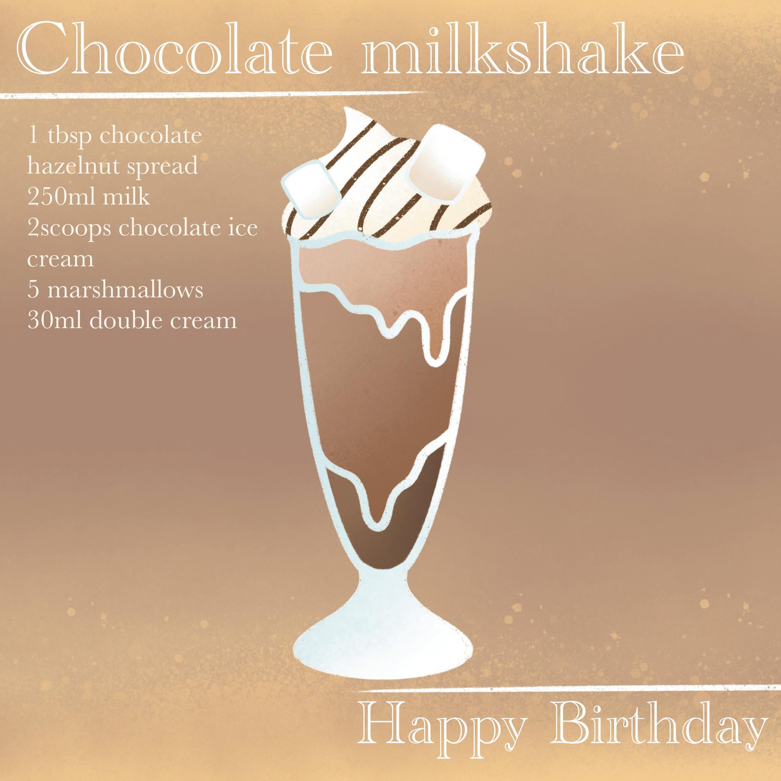 Chocolate Milkshake Recipe Happy Birthday Confetti-exploding Greetings ...