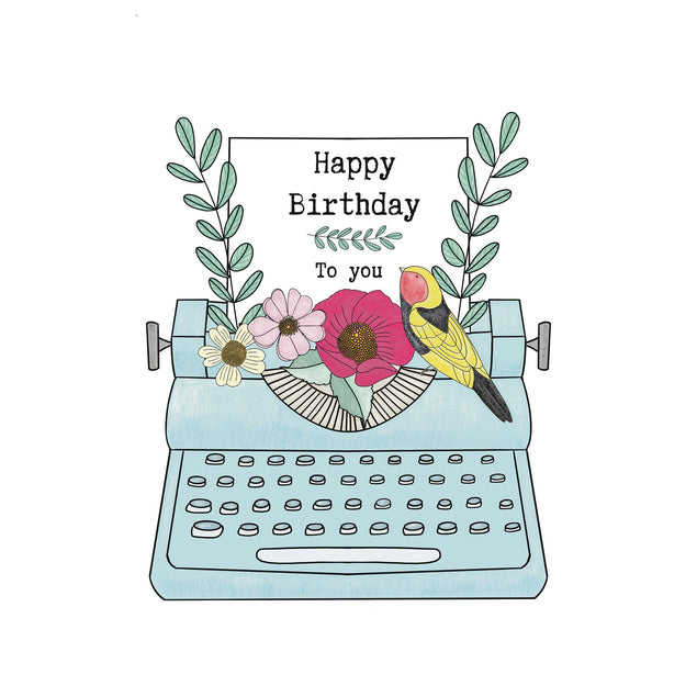 Beautiful Vintage Type Writer Birthday Card – Boomf