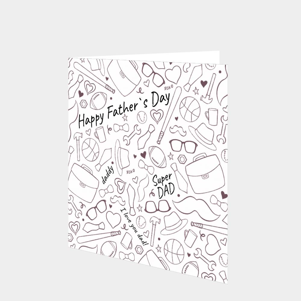 Father's Day Super Dad Doodle Card – Boomf