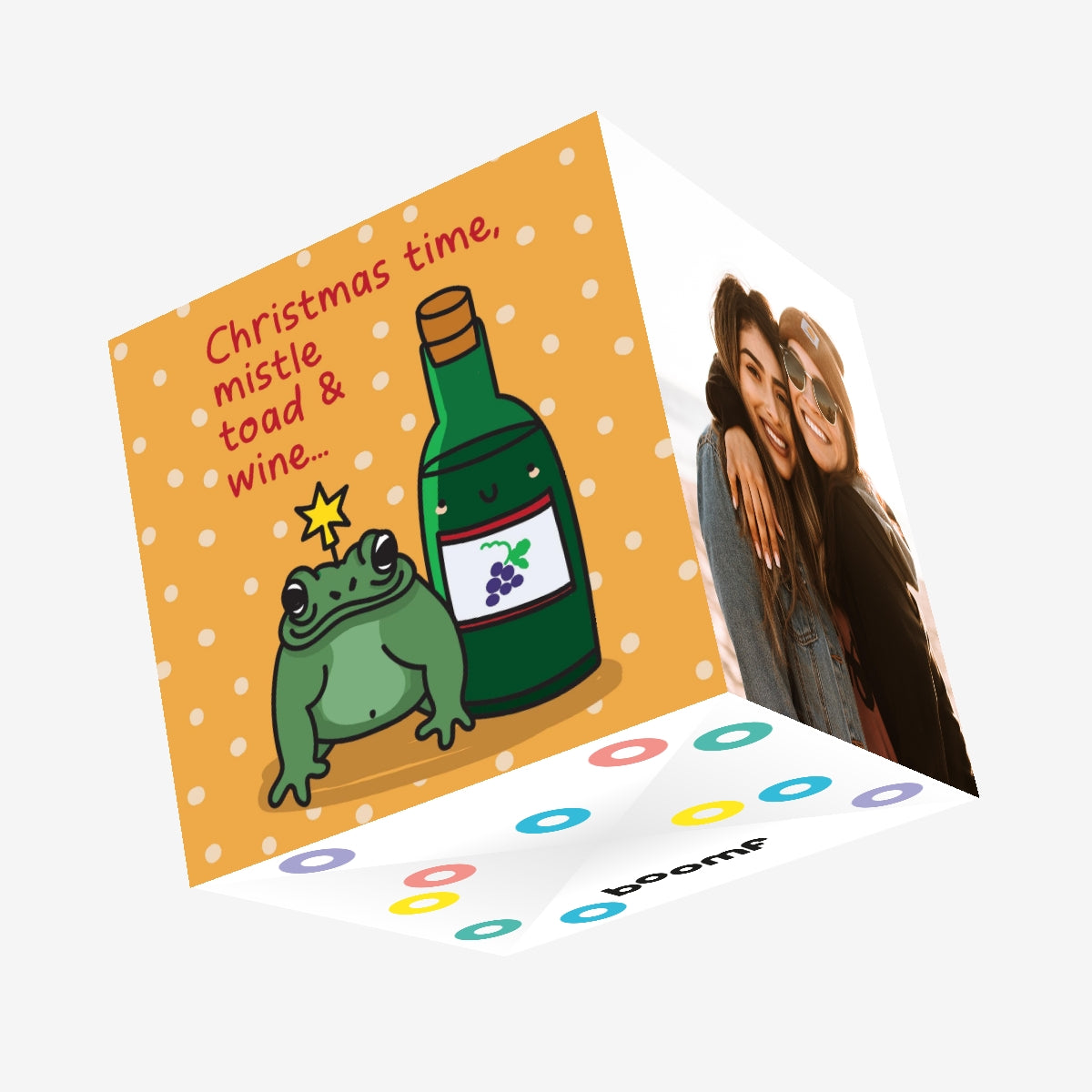 Mistle Toad and Wine Christmas Confetti-exploding Greetings Card – Boomf