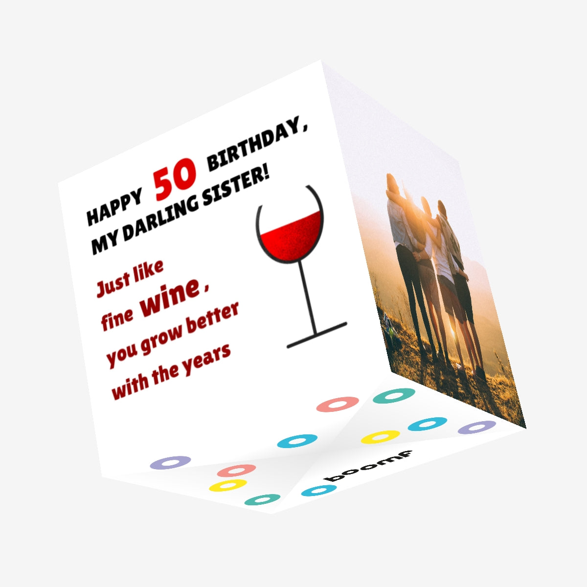 Happy 50th Birthday Darling Sister Fine Wine Confetti-exploding Greeti ...