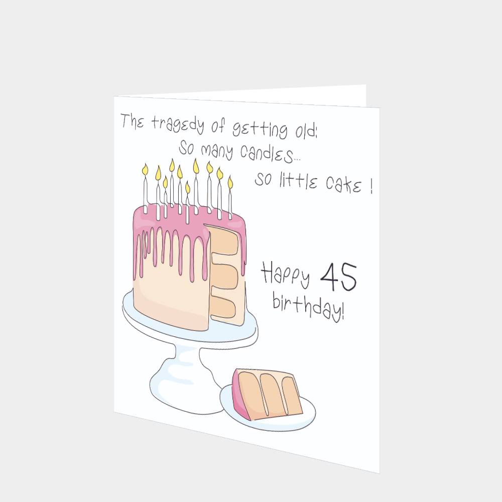 Happy 45 Birthday Card – Boomf