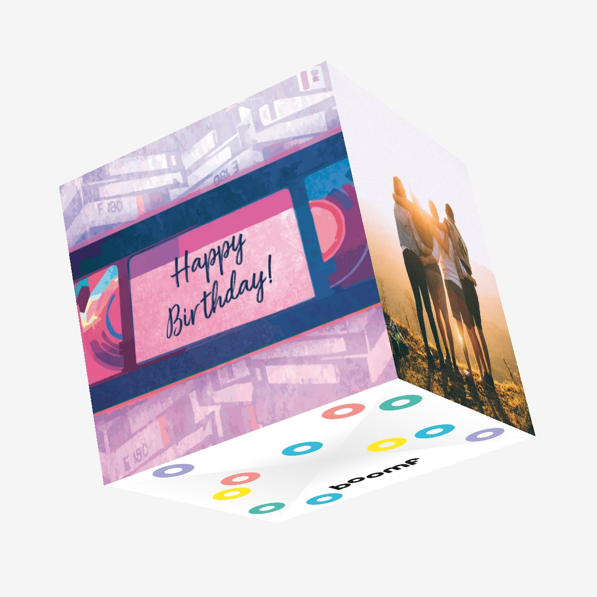 Happy Birthday Pink Cassette Confetti-exploding Greetings Card – Boomf
