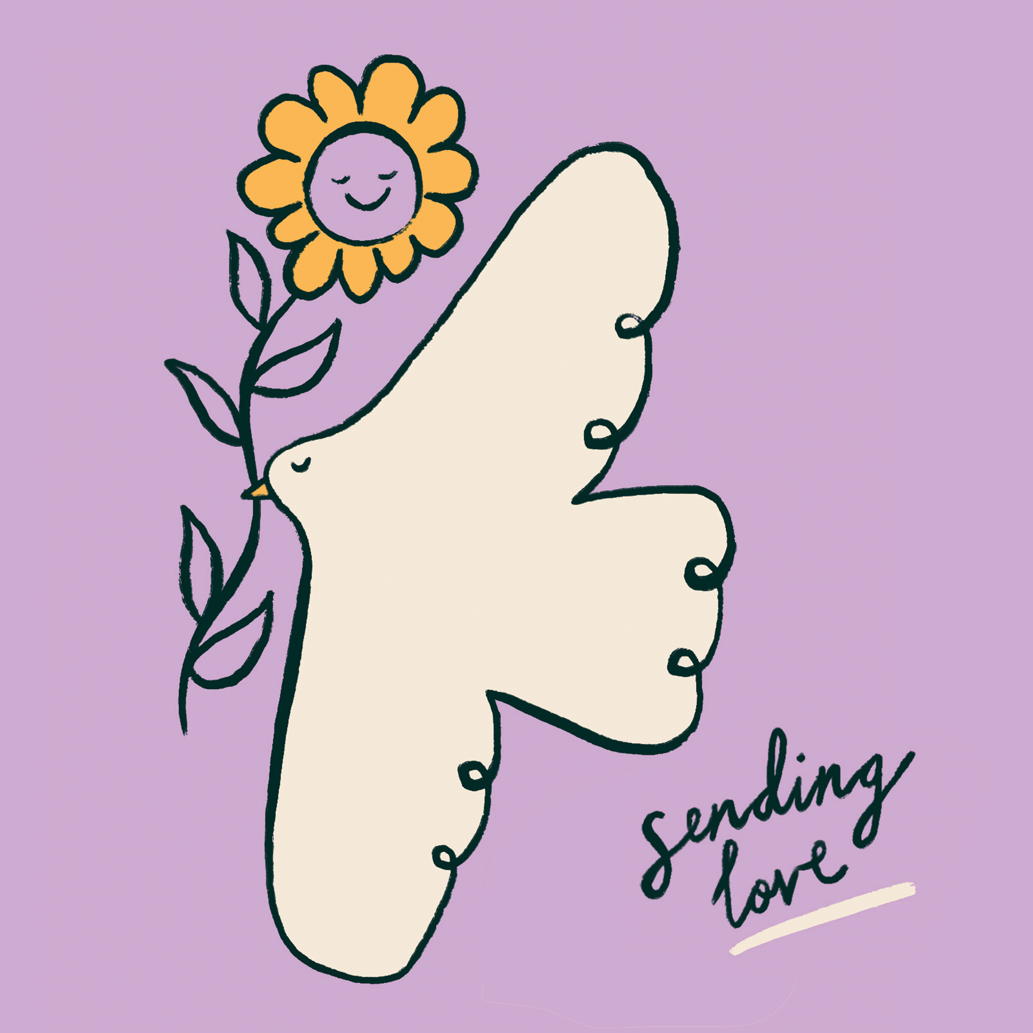 Sending Love Dove And Flower Card – Boomf