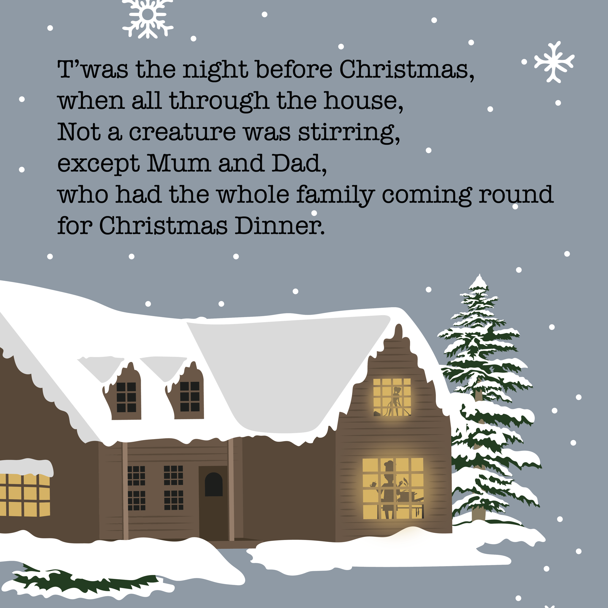 Night Before Christmas Busy Mum And Dad Christmas Card – Boomf