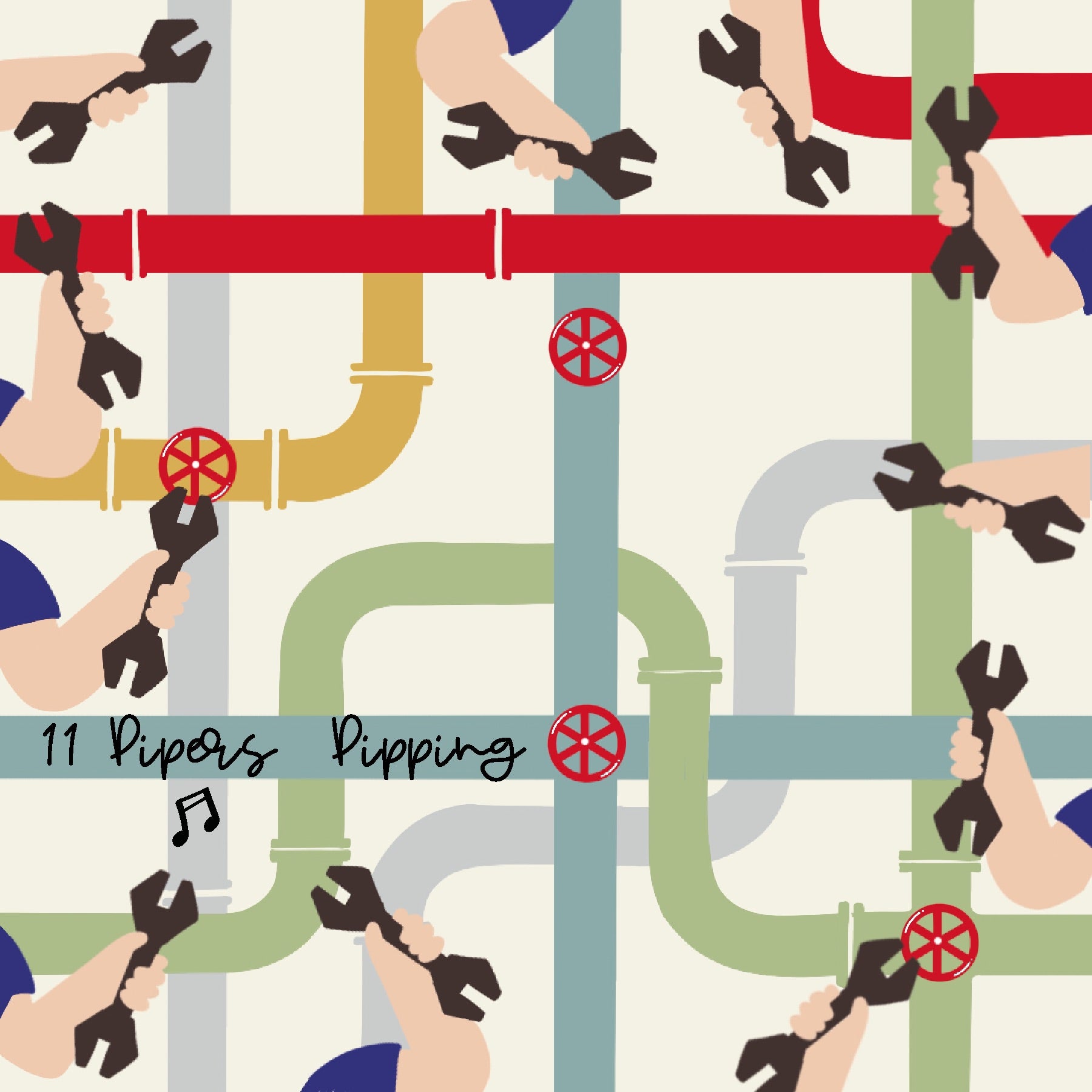 11 Pipers Pipping 12 Days Of Christmas Card – Boomf