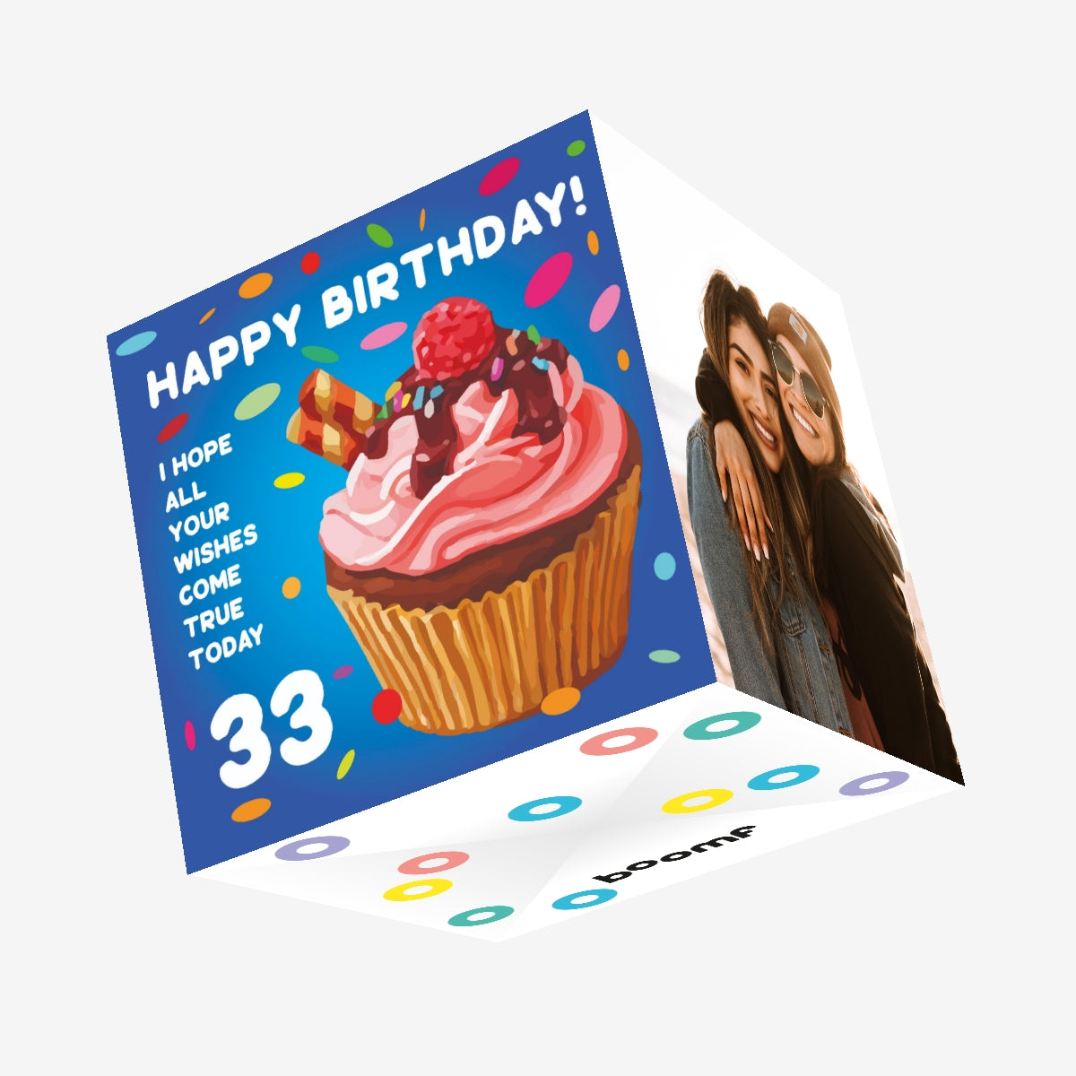 Happy 33rd Birthday Cupcake Confetti-exploding Greetings Card – Boomf