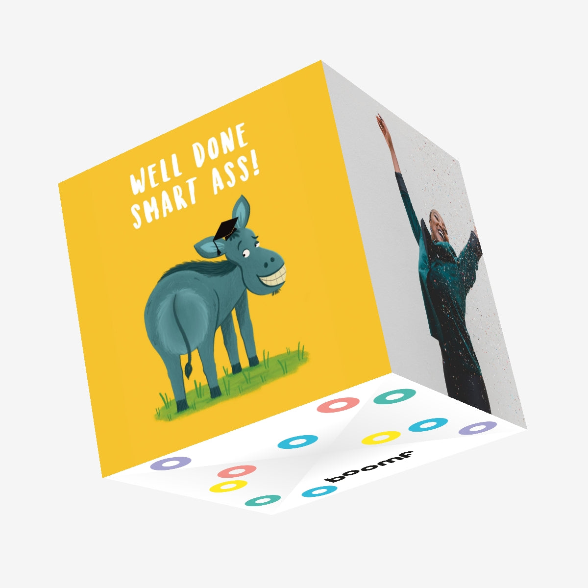 Well Done Smart Ass Cheeky Donkey Confetti-exploding Greetings Card – Boomf