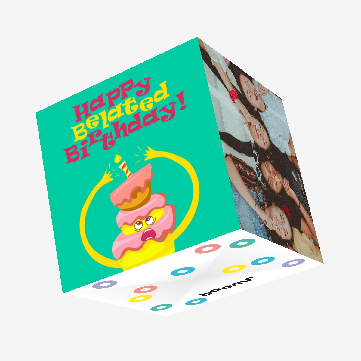 Happy Belated Birthday Funny Cake Confetti-exploding Greetings Card – Boomf