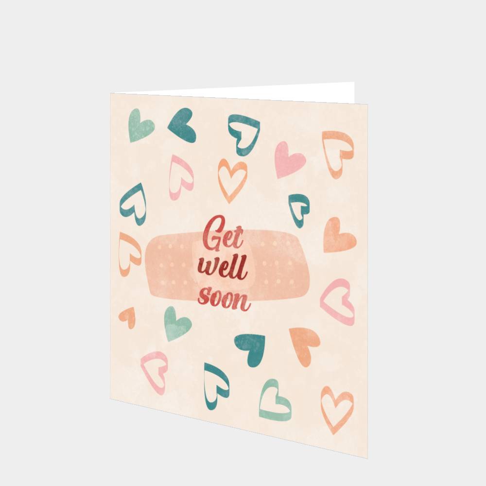 Get Well Soon Cute Hearts Card – Boomf