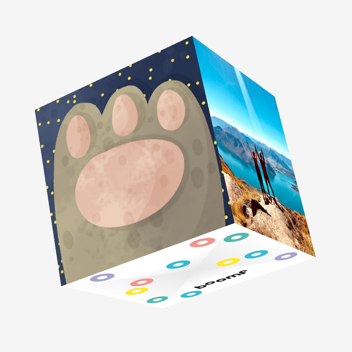 Blank Happy Birthday Cute Cat Paws Confetti-exploding Greetings Card ...