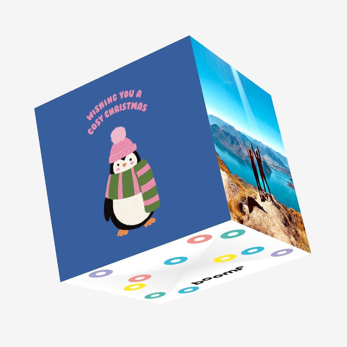 Cute Penguin Cosy Christmas Blue Confetti-exploding Greetings Card – Boomf
