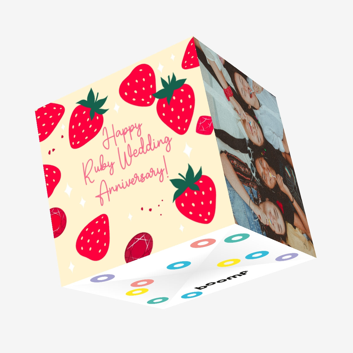 Happy Ruby Wedding Anniversary Strawberries Confetti-exploding Greetin ...
