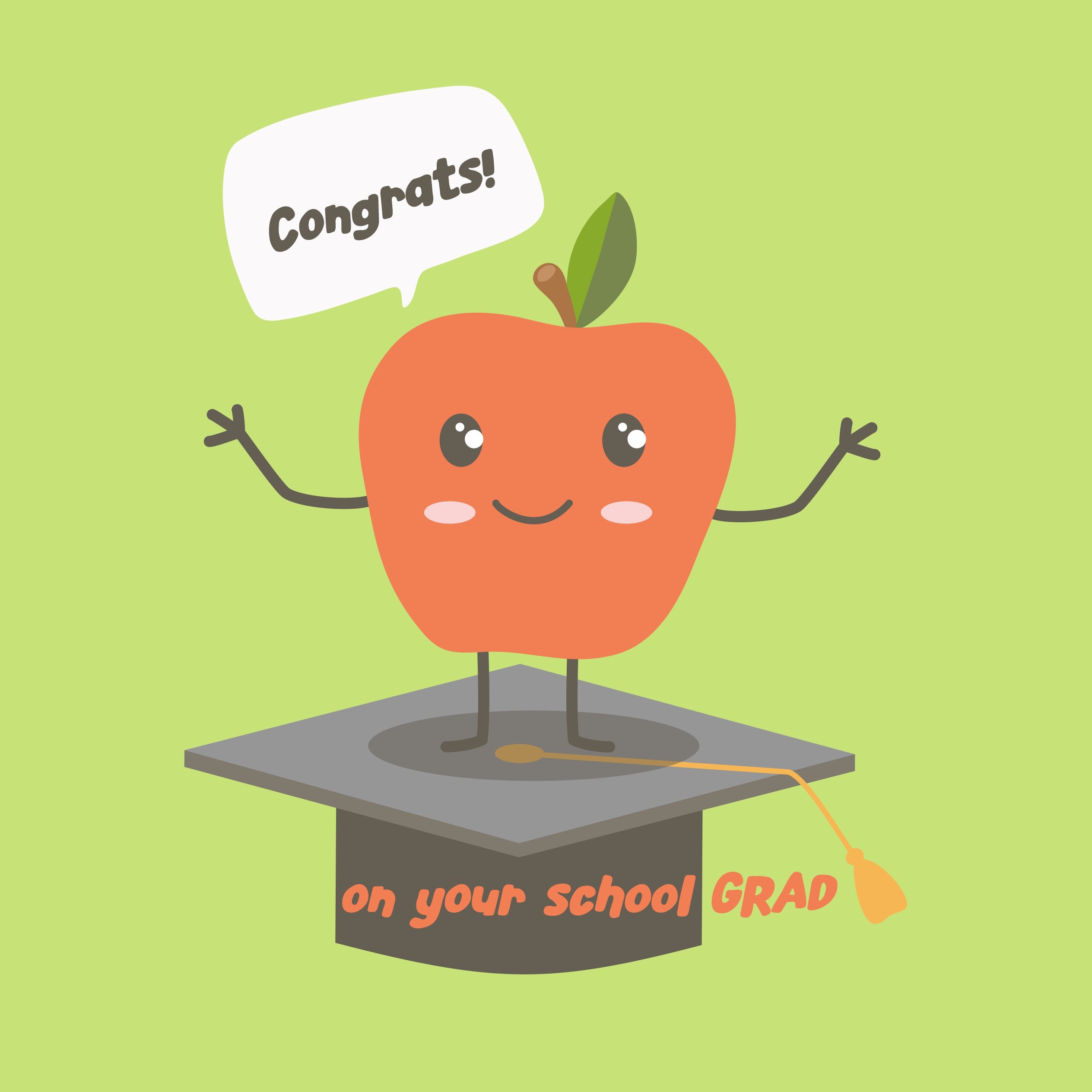 Cute Apple School Graduation | Boomf