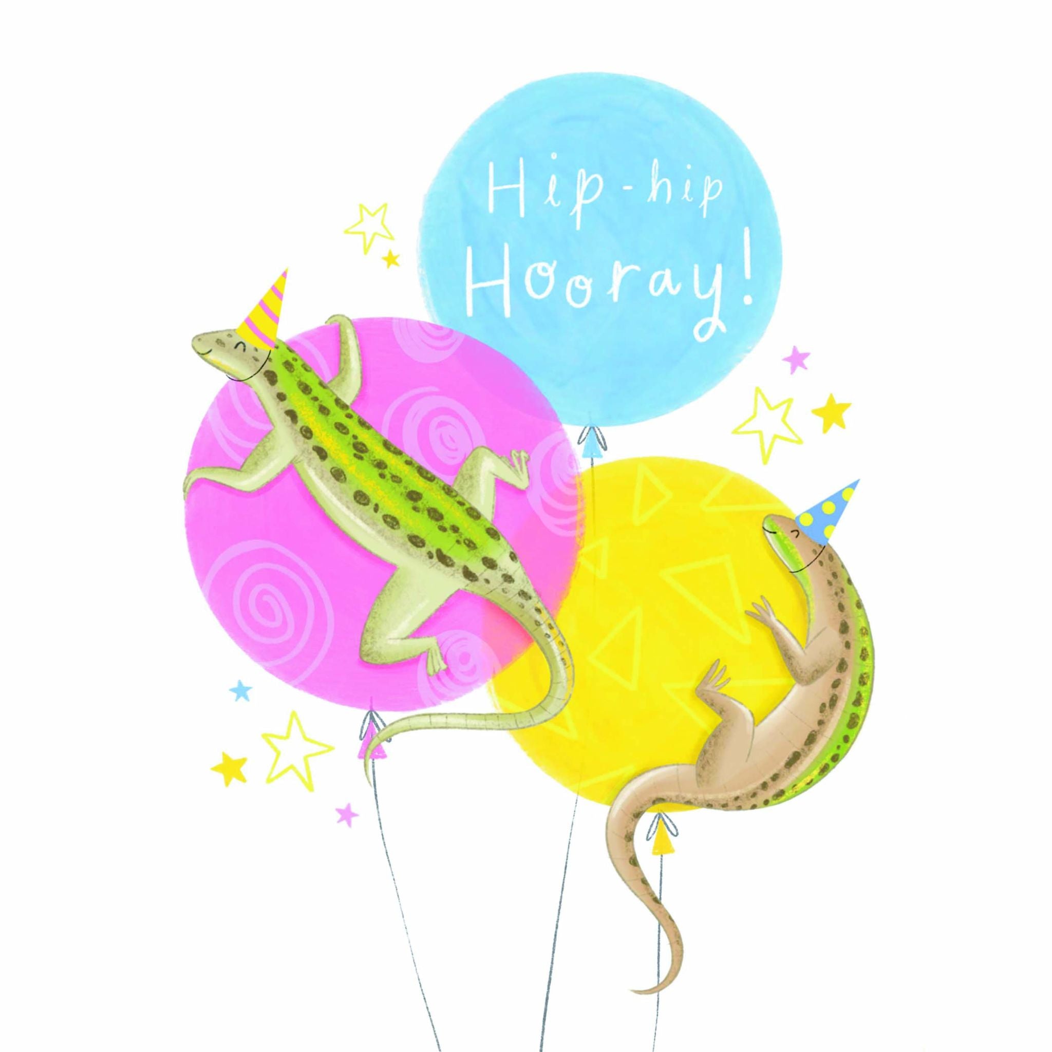 Lizards And Balloons Birthday Card – Boomf
