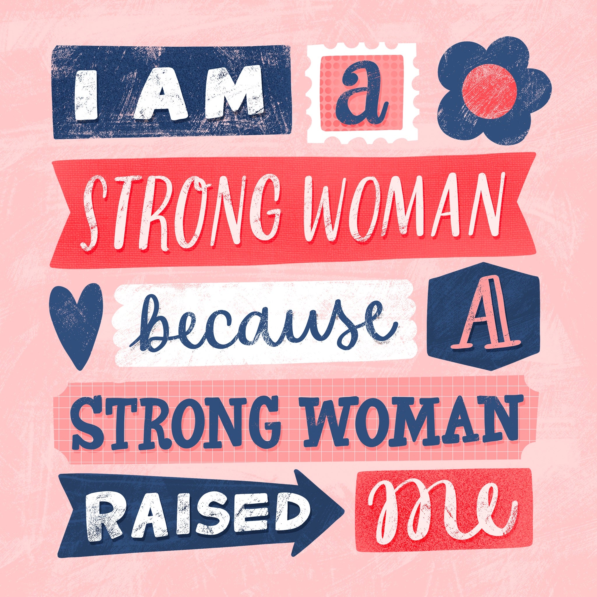 Strong Woman Raised Me Mother's Day Card – Boomf