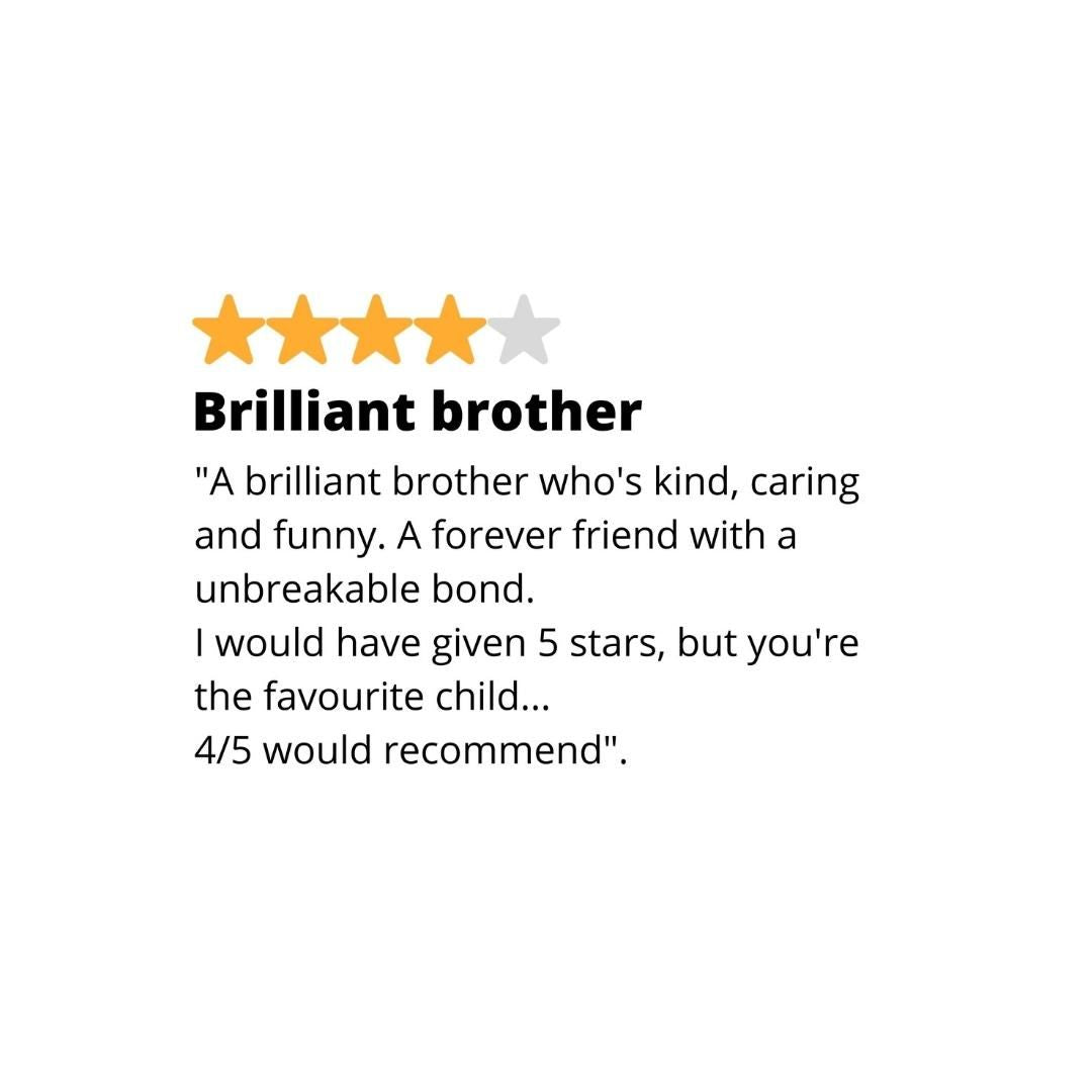 Five Star Brilliant Brother Card – Boomf