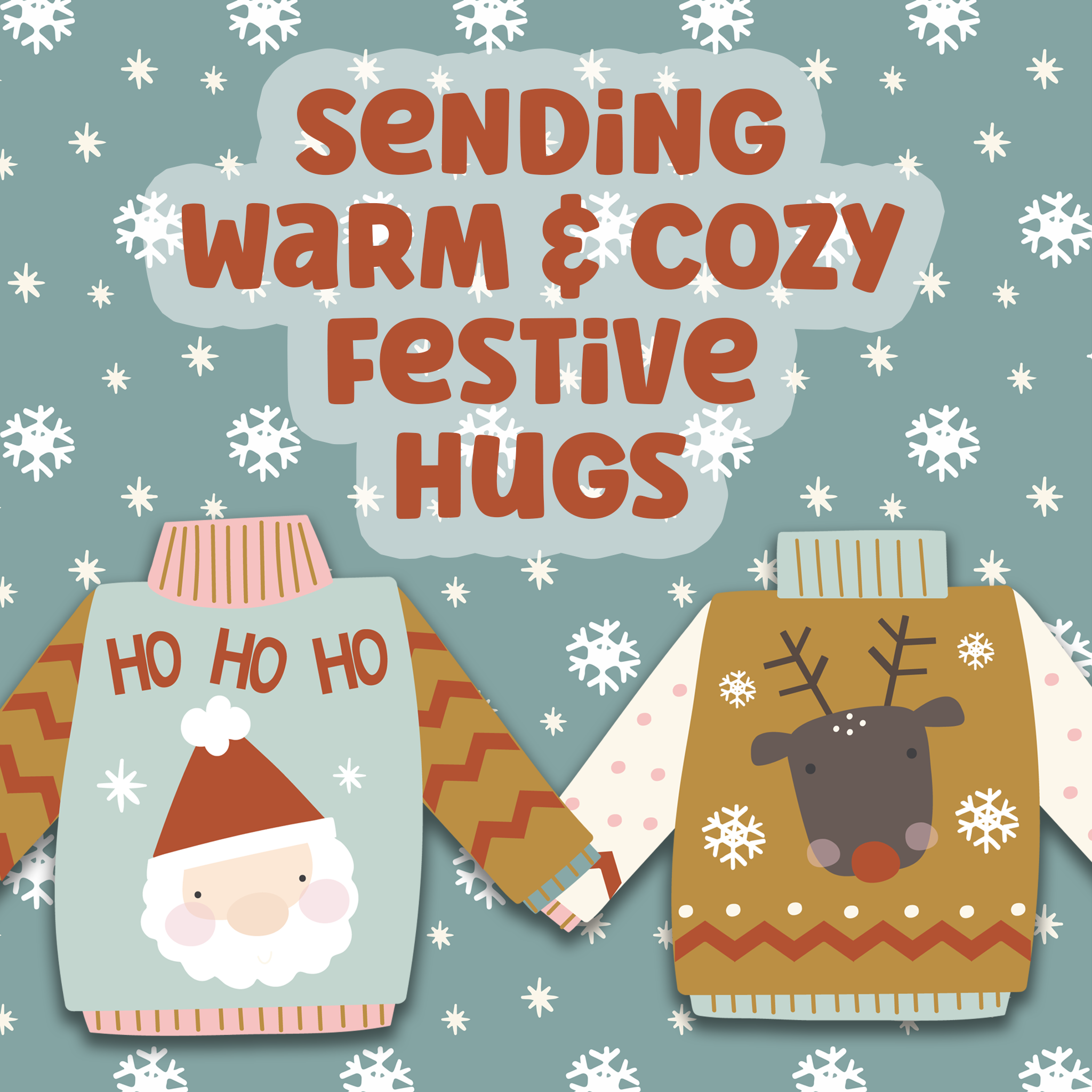 Sending Warm And Cozy Festive Hugs Christmas Card – Boomf