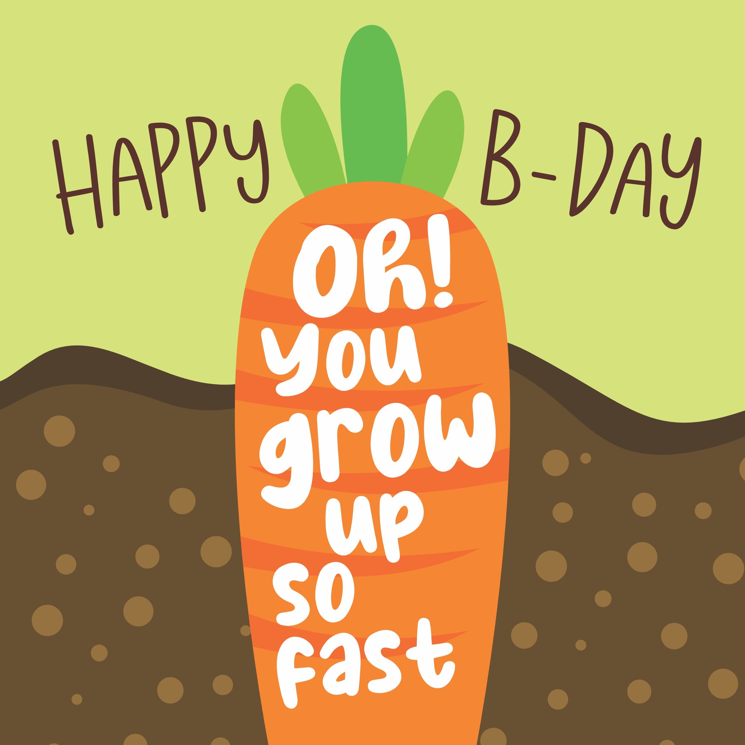 Carrot Happy Birthday Card | Boomf