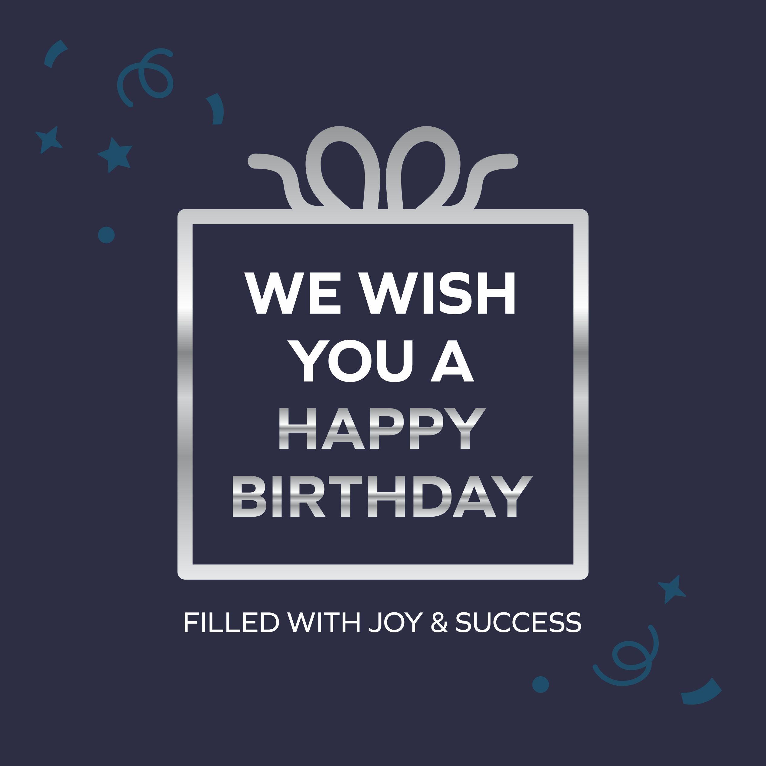 Navy Background Corporate Happy Birthday Card | Boomf