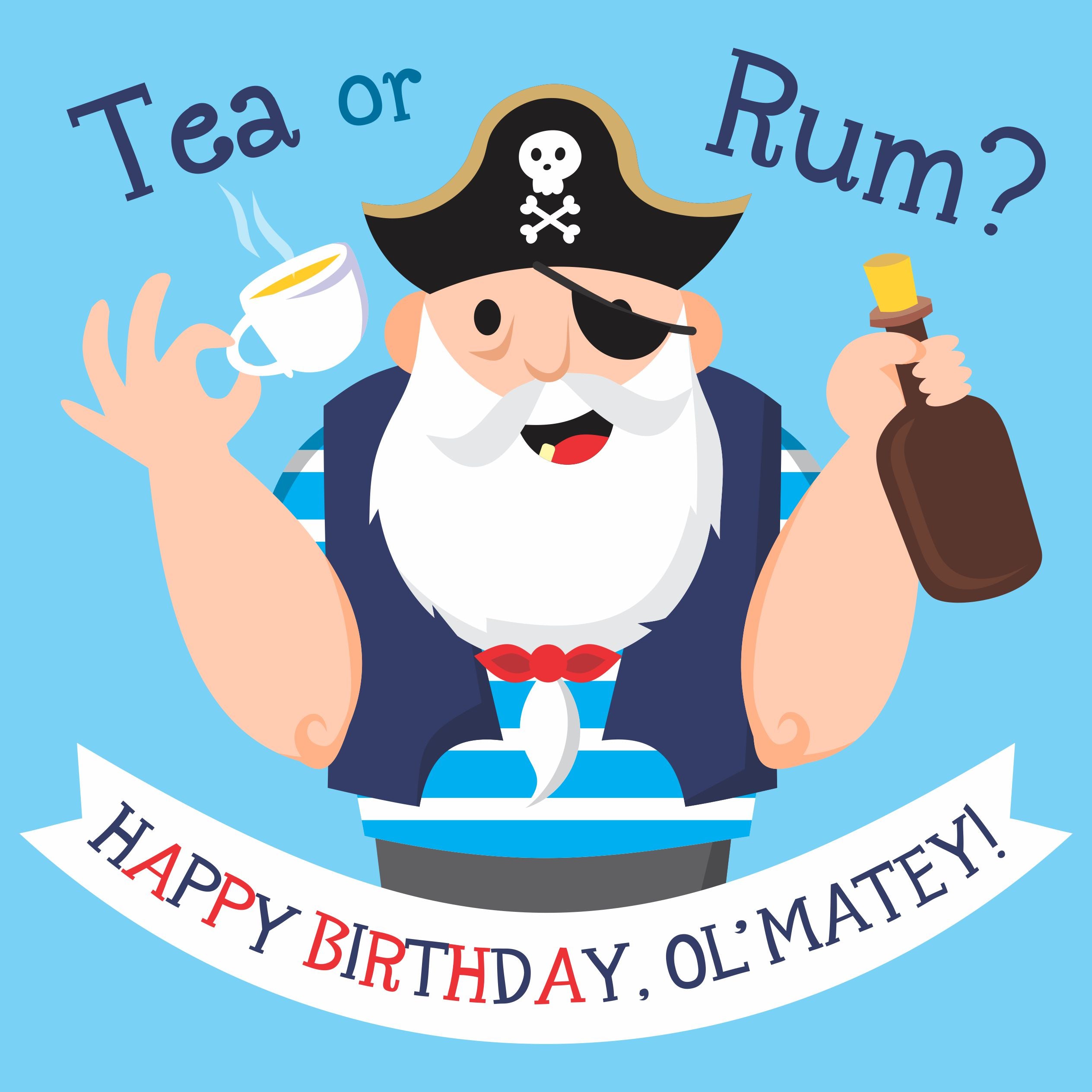 Tea Or Rum Pirates Happy Birthday | Boomf