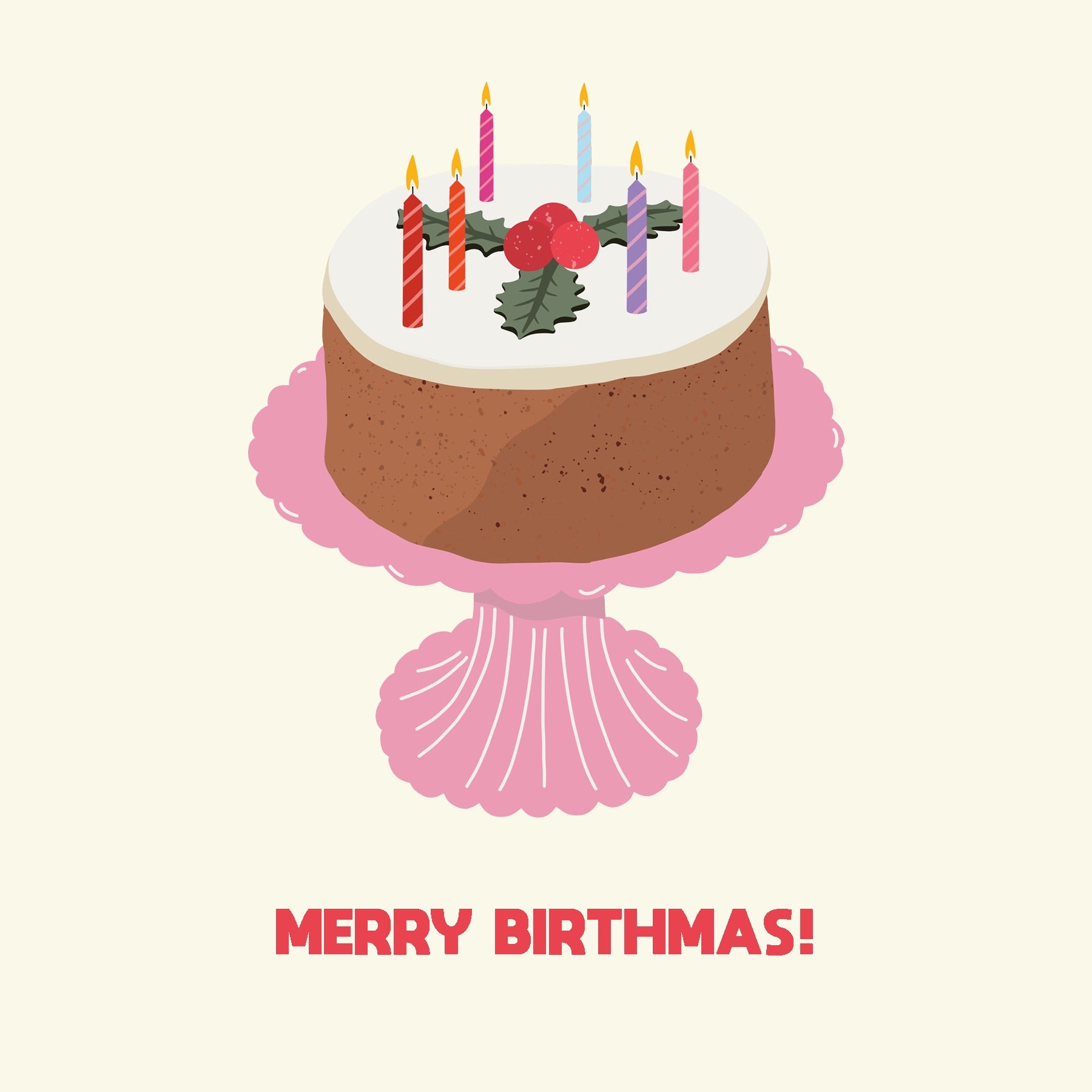 Merry Birthmas Cake With Candles – Boomf