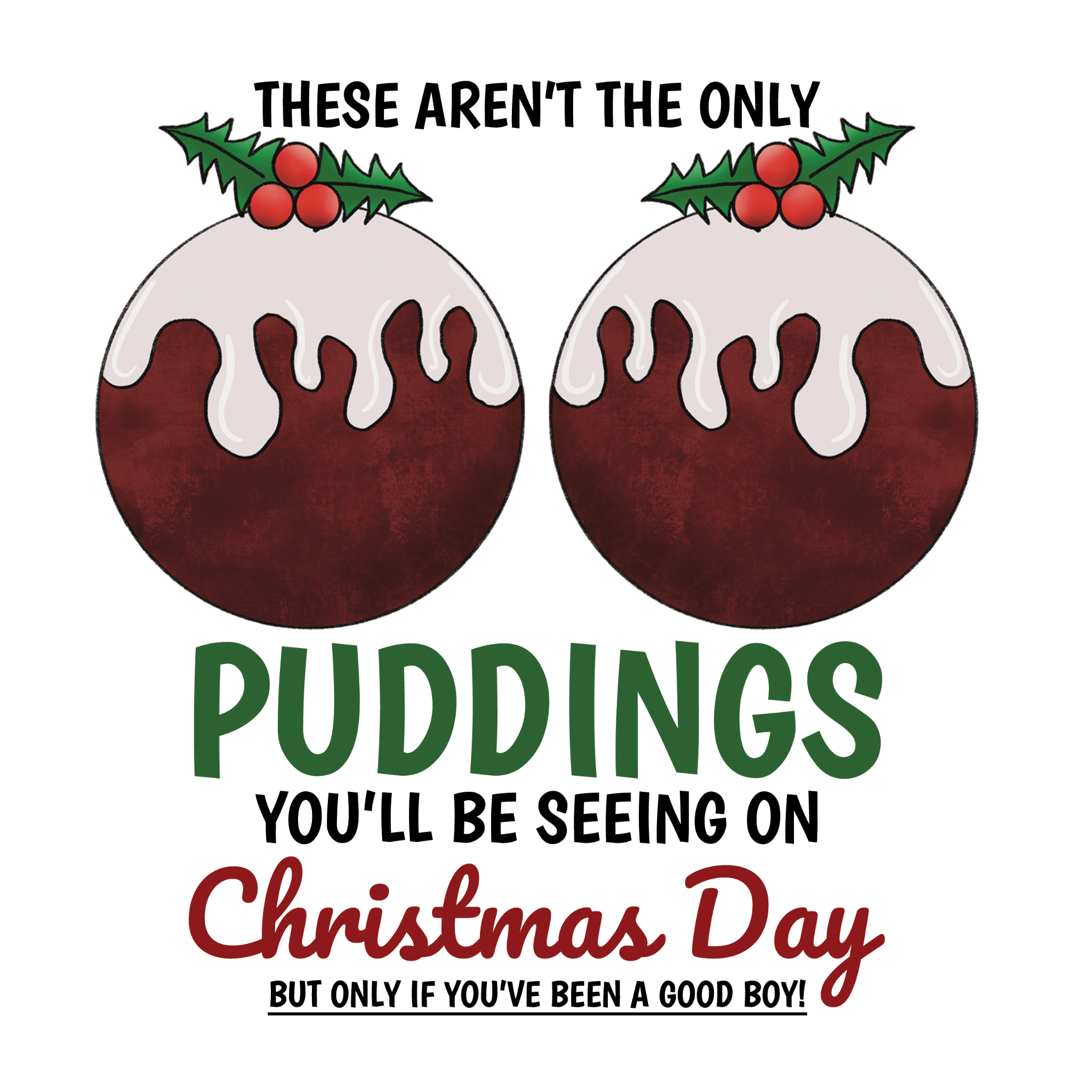 Christmas Puddings Boob Pun Card – Boomf