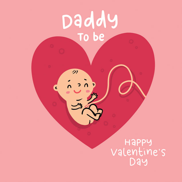 Happy Valentine's Day Daddy To Be Cute Bump Card | Boomf